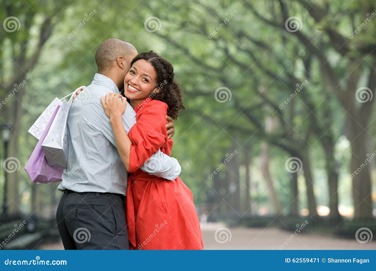 Woman Hugging Man Stock Image Image Of Central Meet 62559471