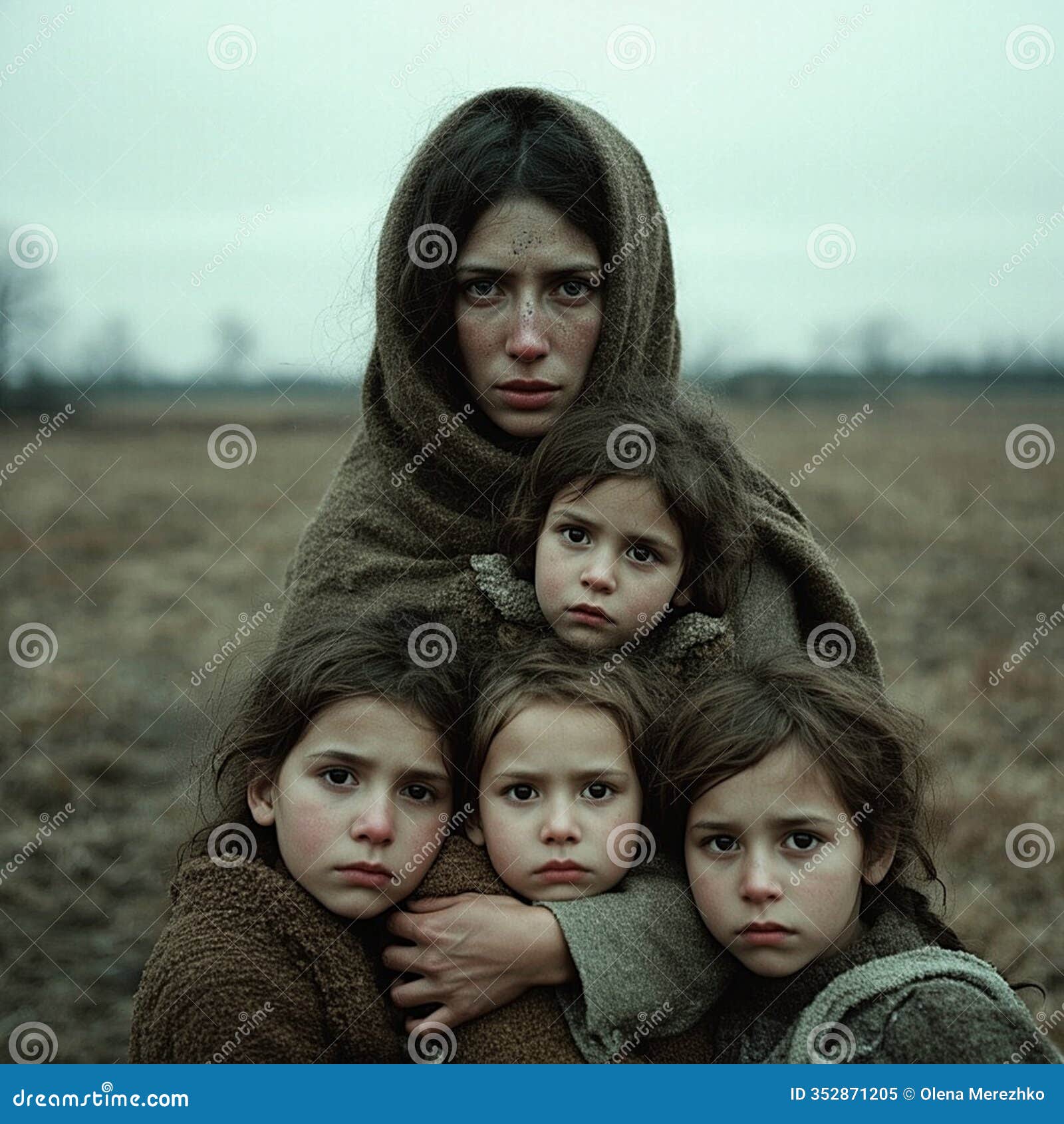 Woman Hugs Children Who are Scared Editorial Image - Illustration of ...