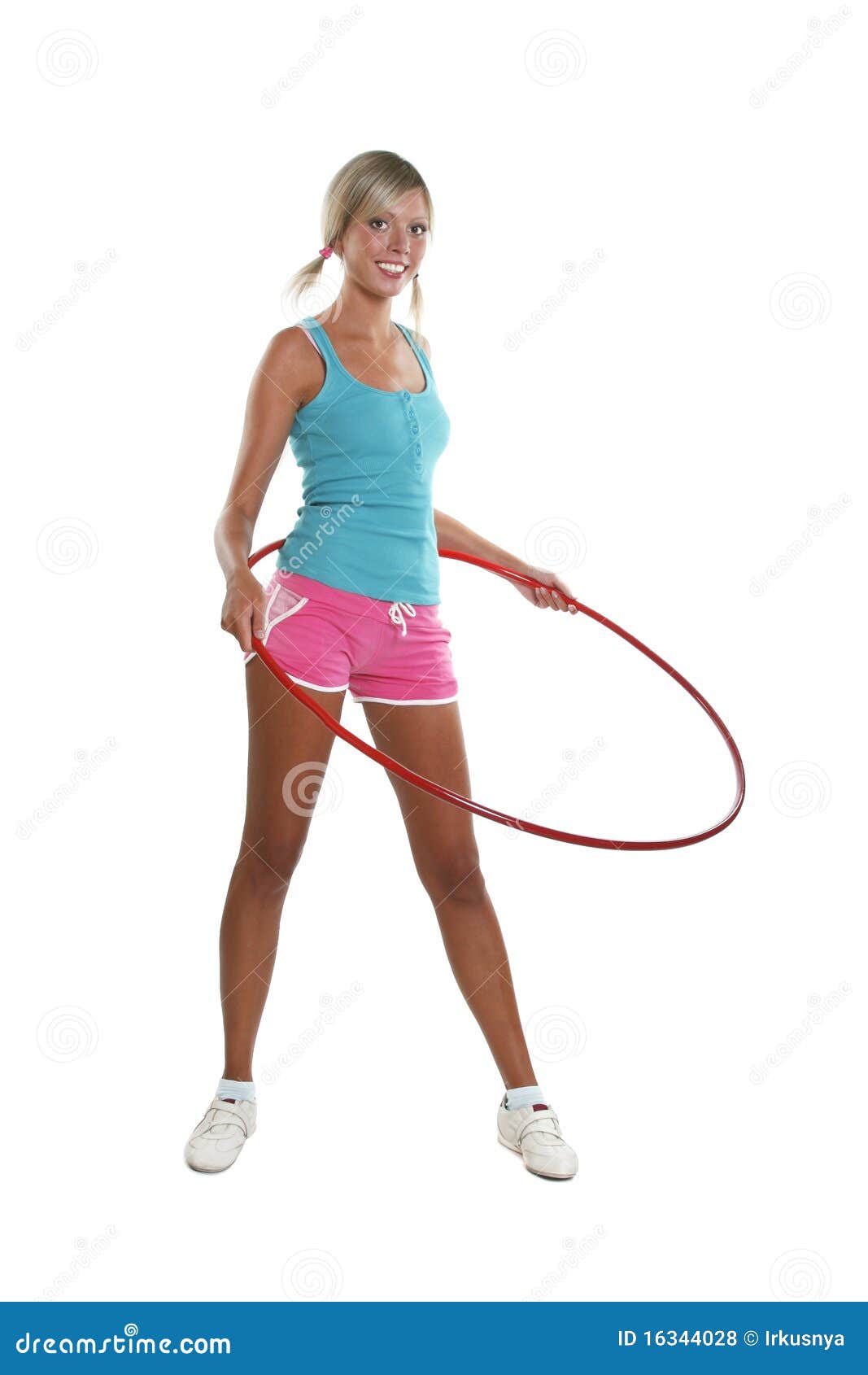 Woman with hula hoop stock photo. Image of girl, healthy - 16344028