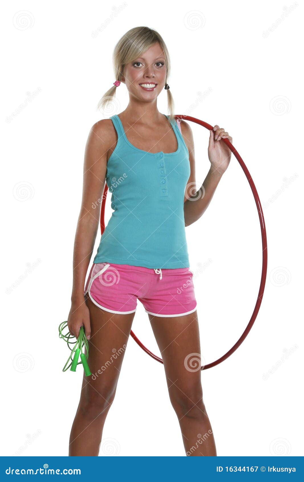 Woman with hula hoop stock image. Image of caucasian - 16344167