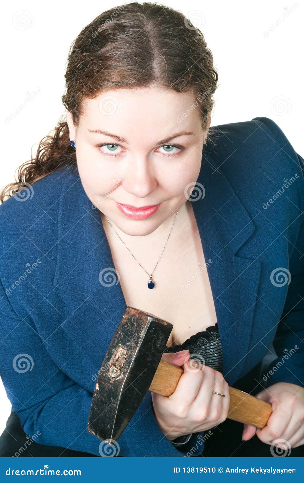 Woman with hummer stock photo. Image of housekeeping - 13819510