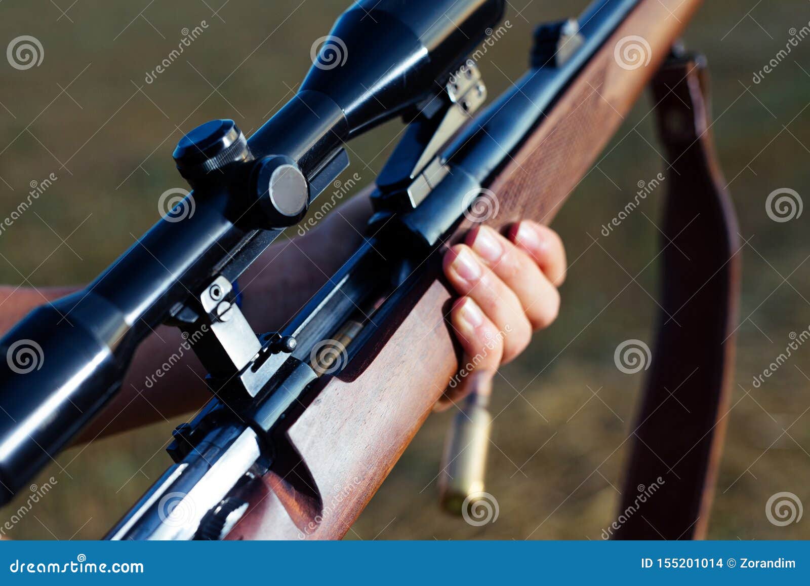 Woman Hunter Loading Bullet To Carbine Stock Photo - Image of huntress ...