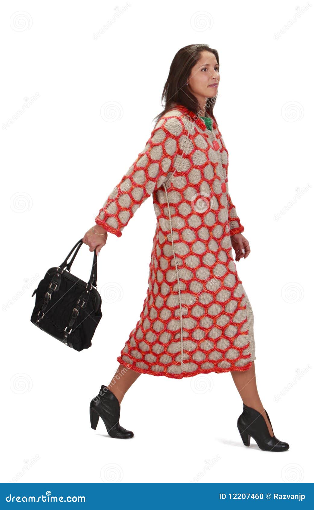 Woman in a hurry stock photo. Image of action, coat, gander - 12207460