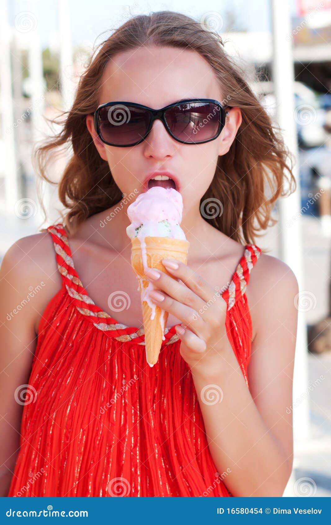 Woman with ice cream stock photo. Image of cream, person - 16580454