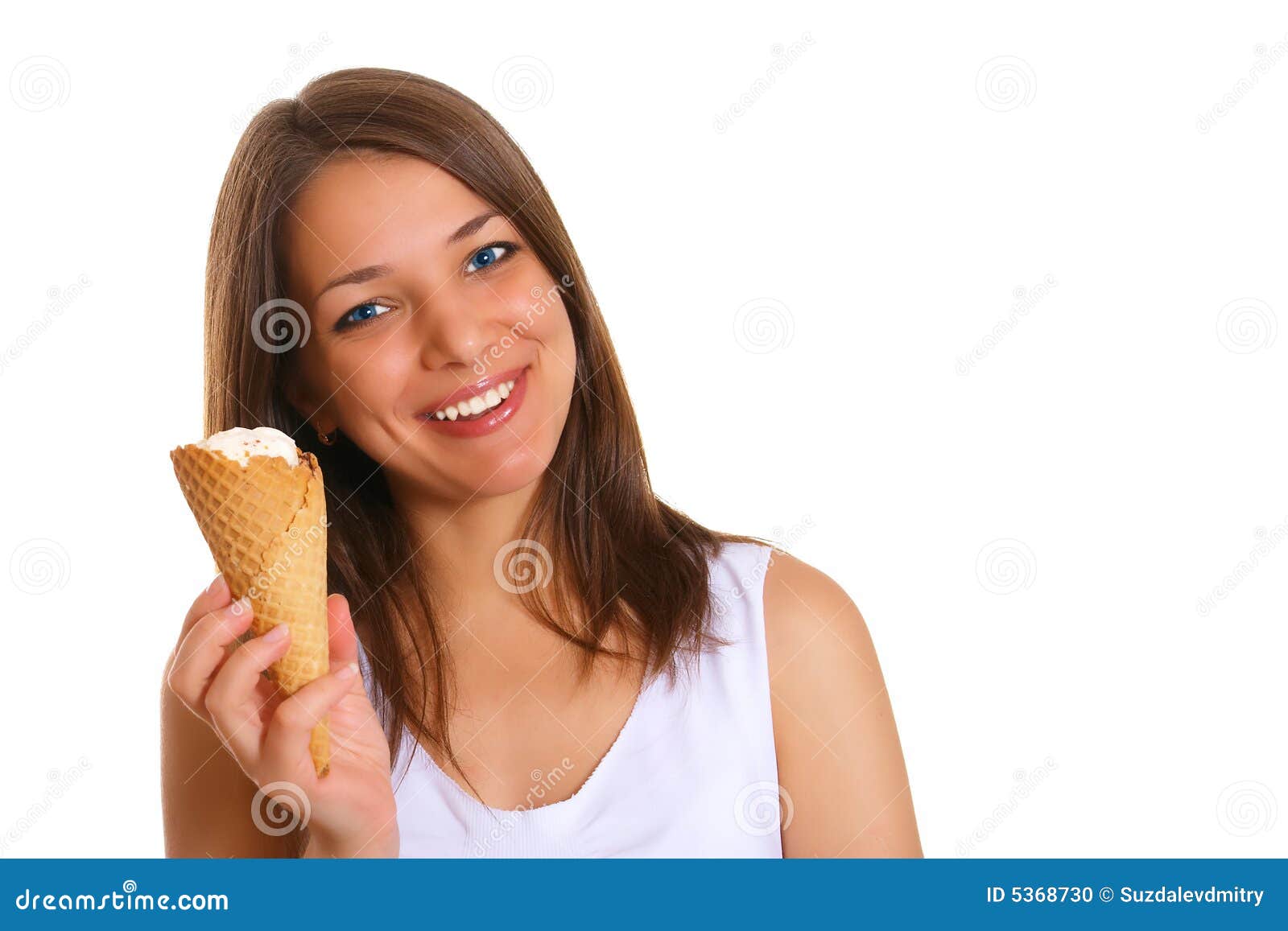 Woman with ice cream 3 stock photo. Image of cone, people - 5368730