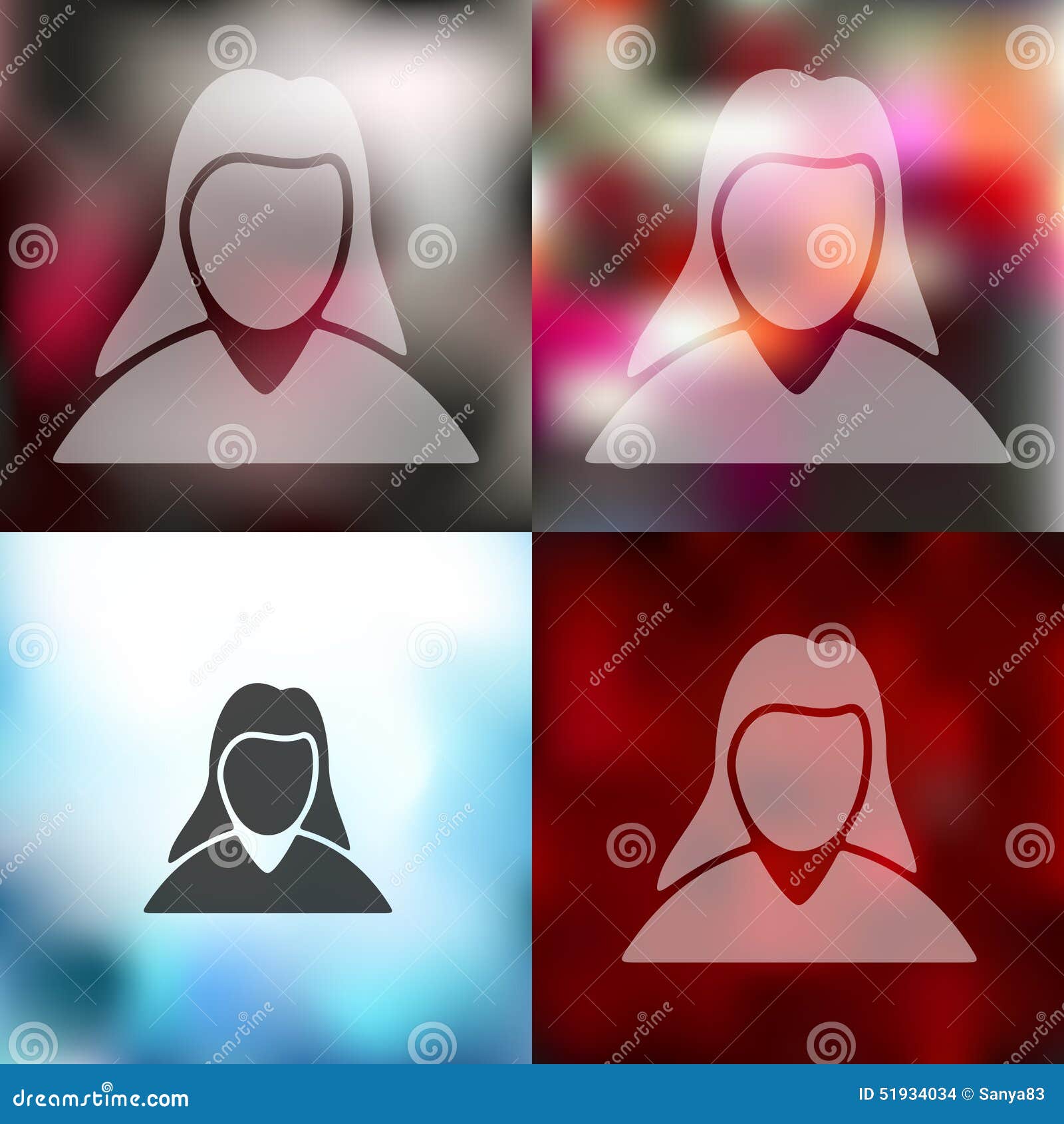 Woman Icon on Blurred Background Stock Vector - Illustration of female ...