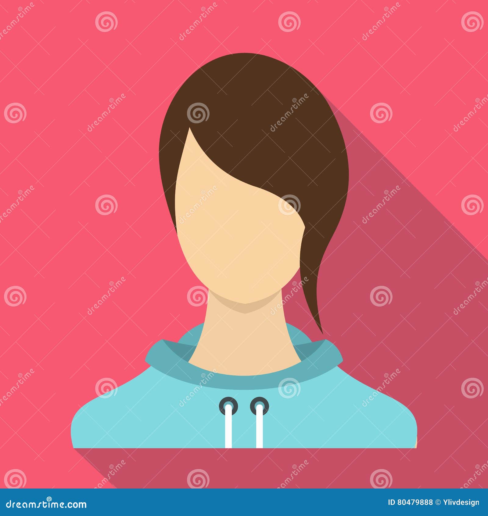 Woman icon, flat style stock vector. Illustration of leadership - 80479888