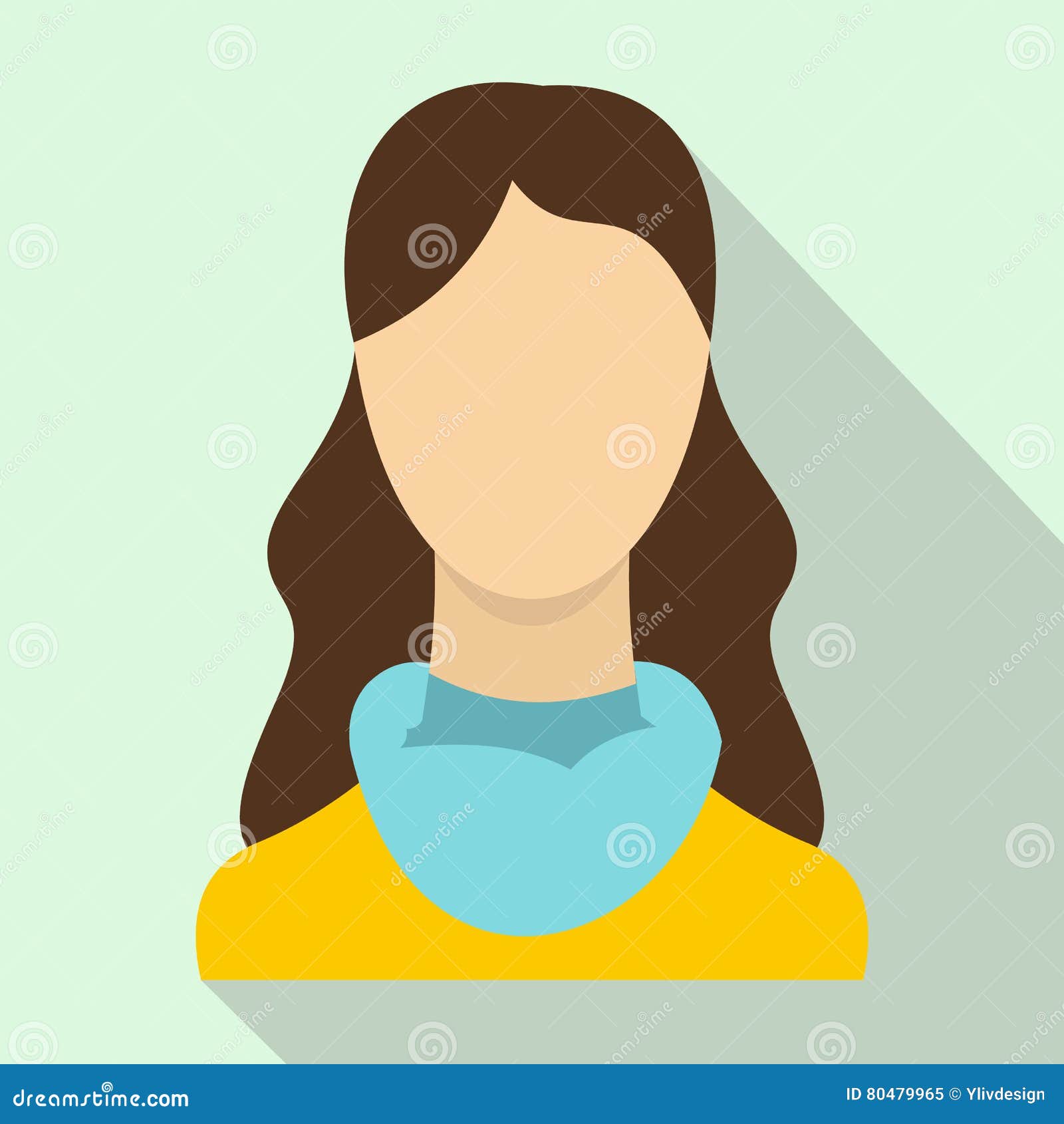 Woman icon, flat style stock vector. Illustration of person - 80479965