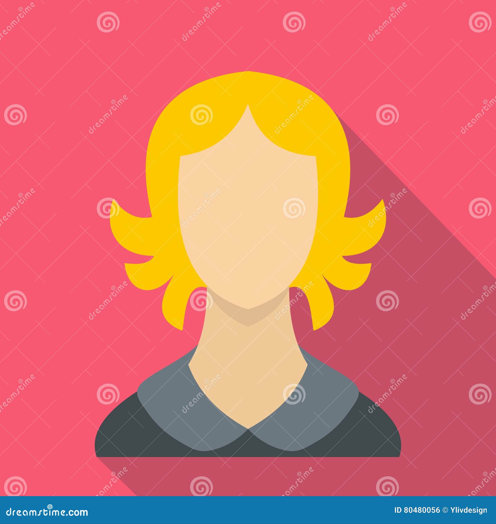 Woman icon, flat style stock vector. Illustration of abstract - 80480056