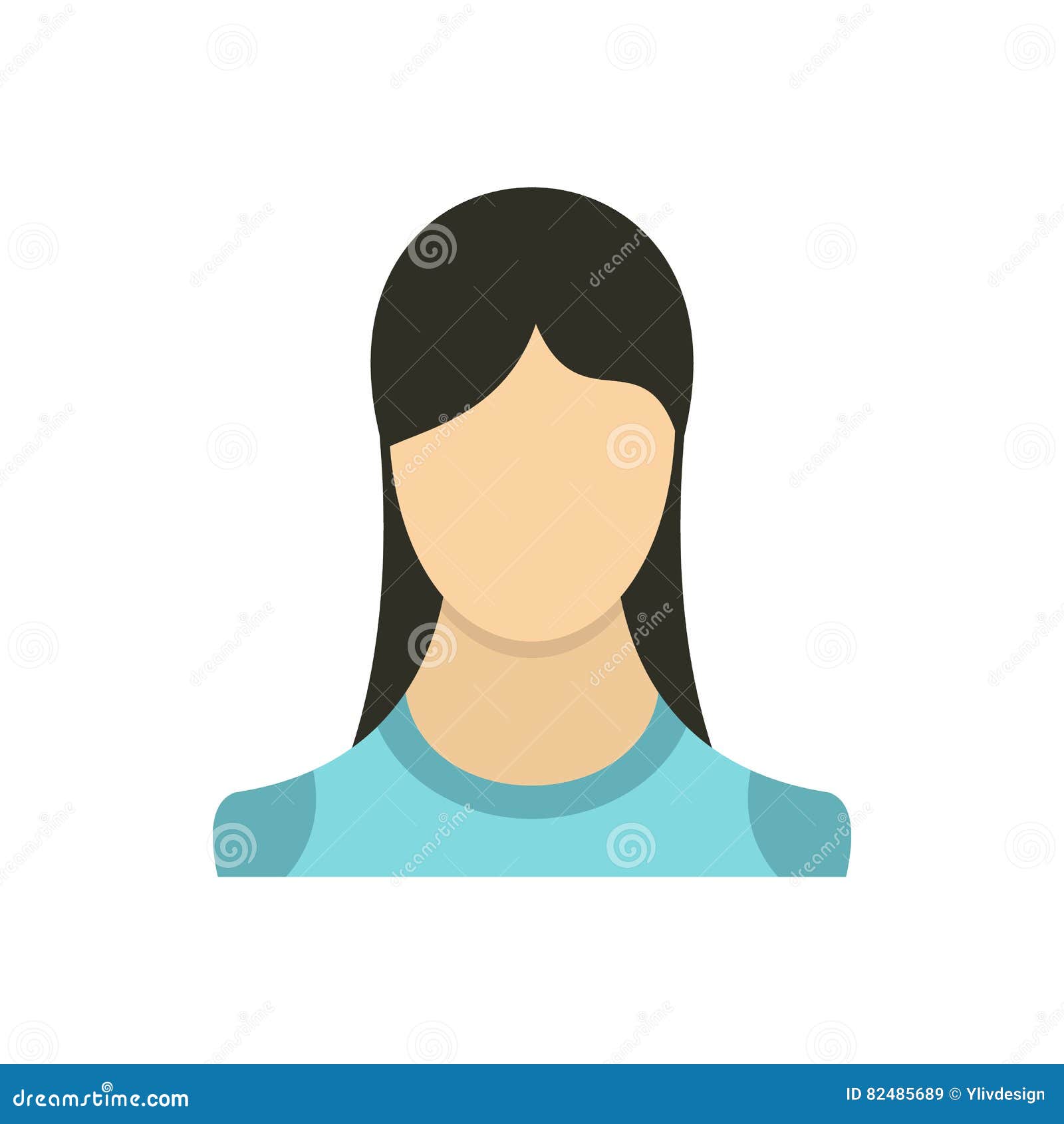 Woman icon in flat style stock vector. Illustration of adult - 82485689