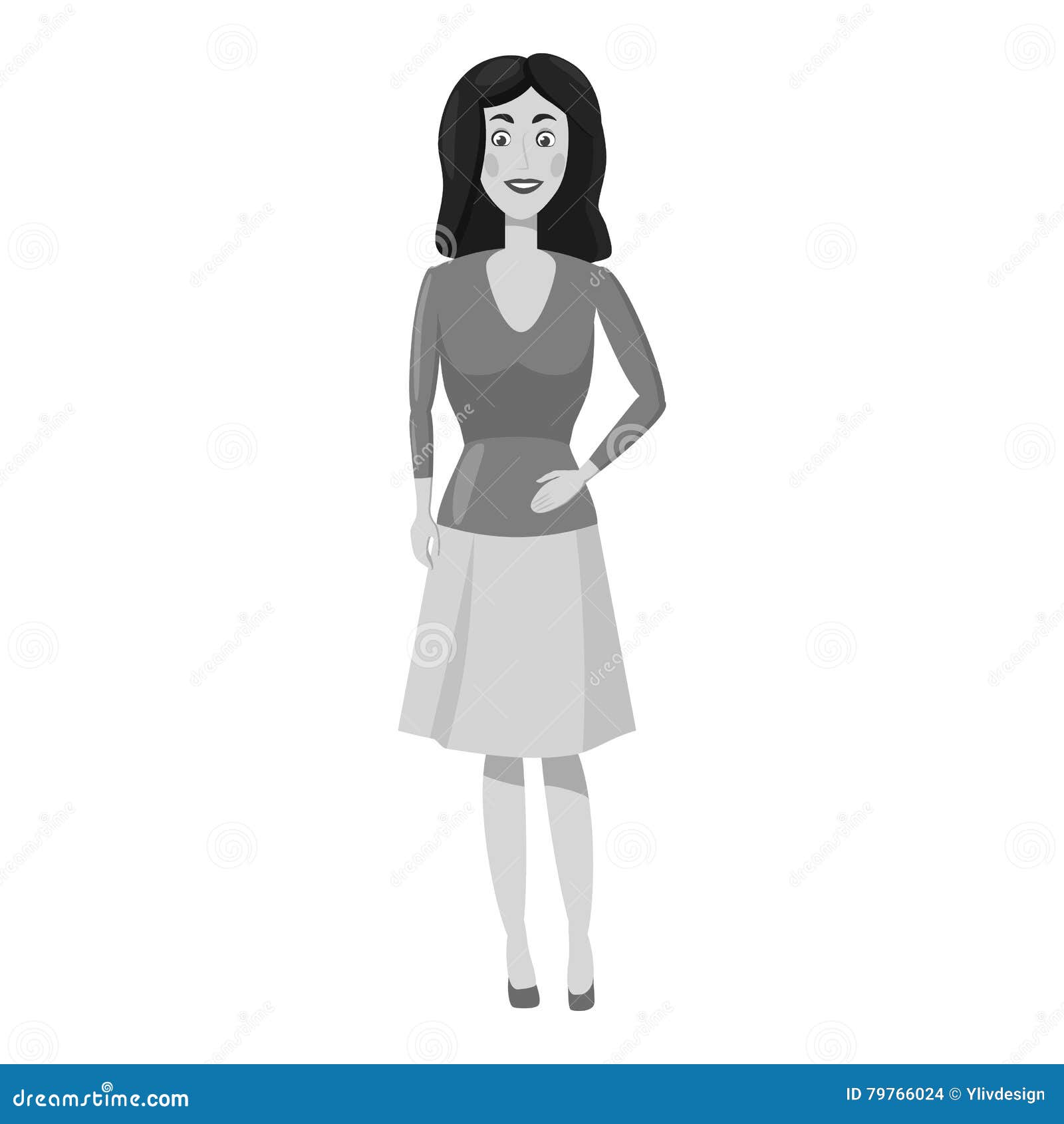 Woman Icon, Gray Monochrome Style Stock Vector - Illustration of ...