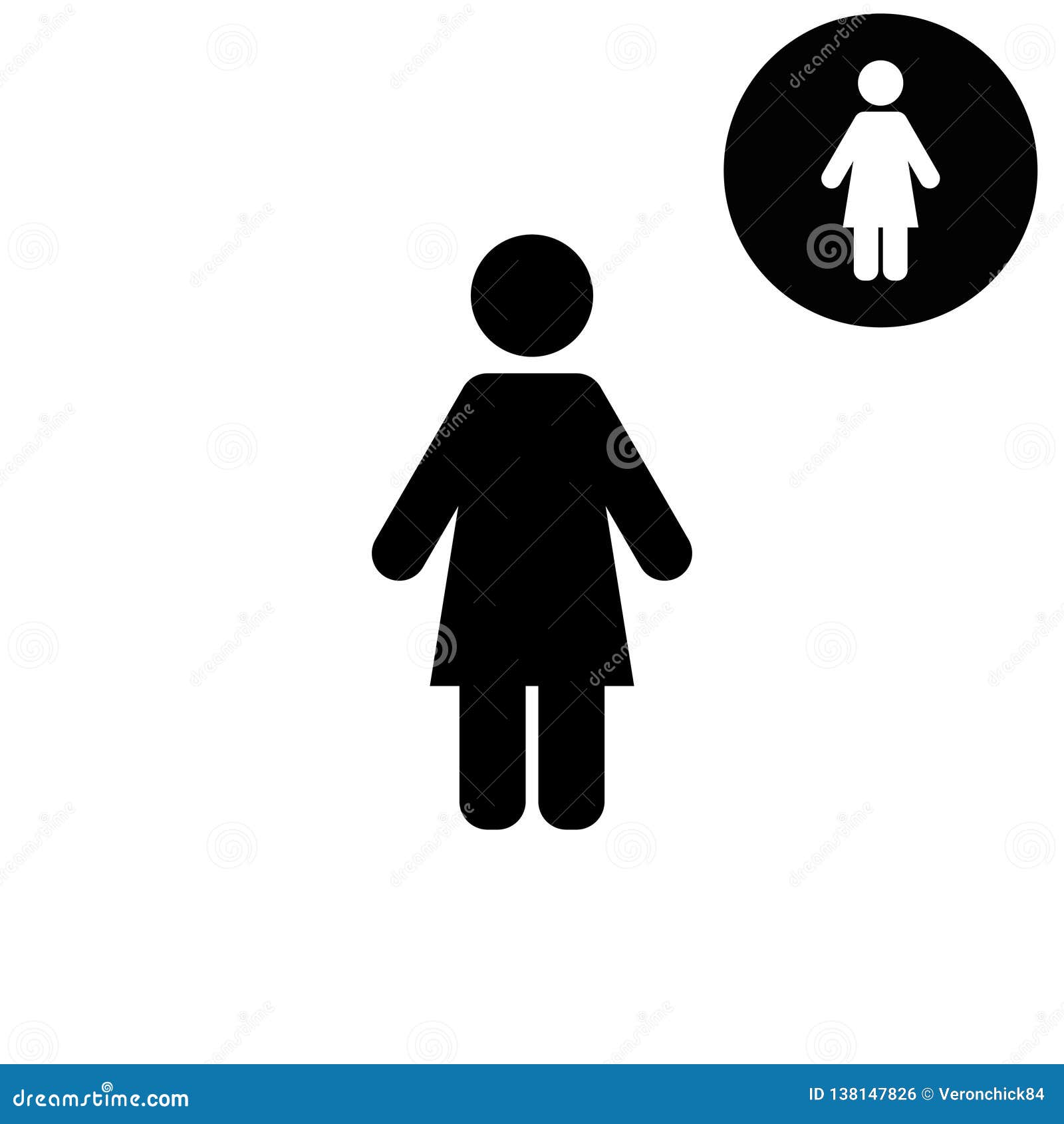 Woman White and Black Vector Icon Stock Vector - Illustration of ...