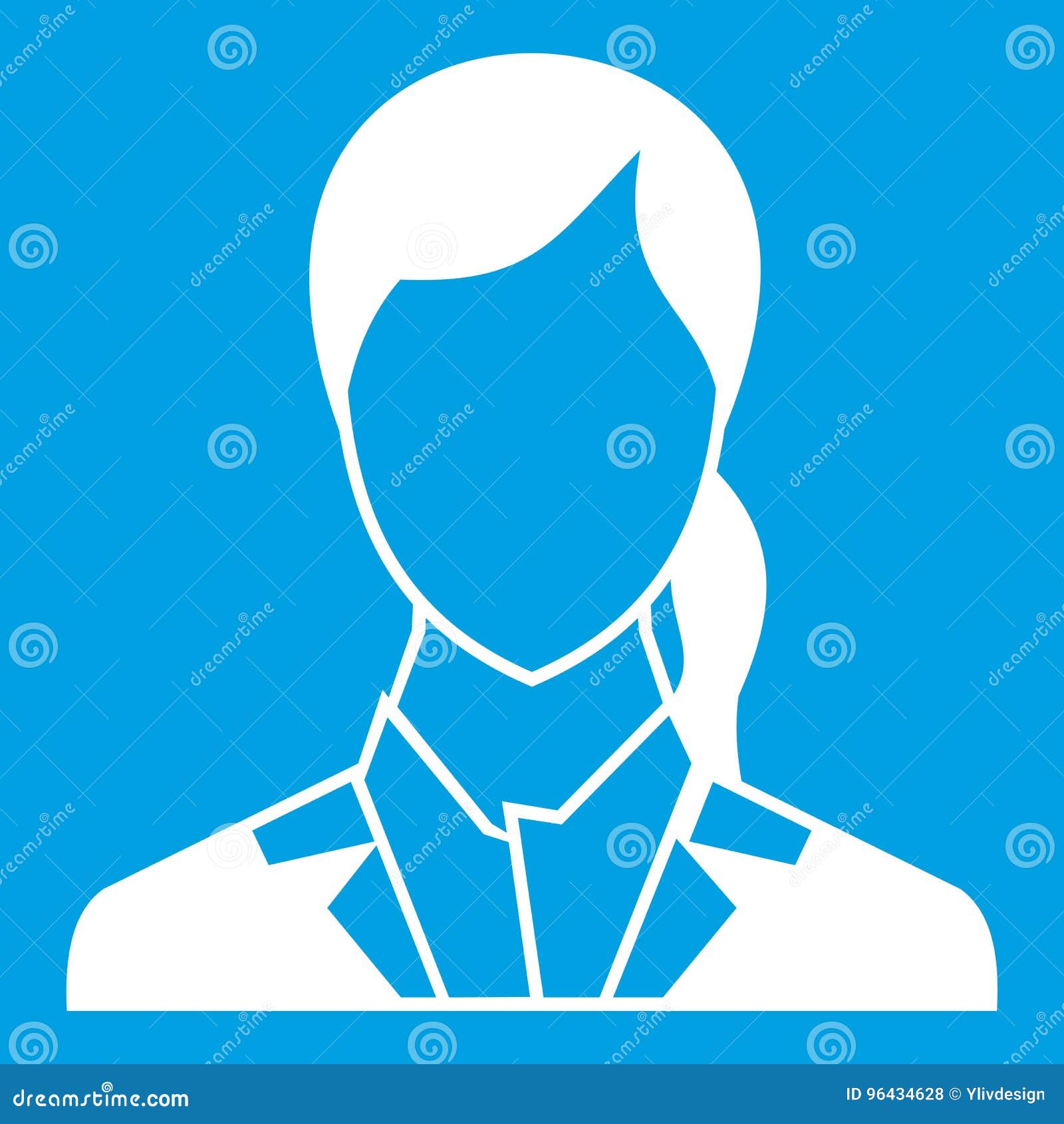 Woman icon white stock vector. Illustration of identity - 96434628