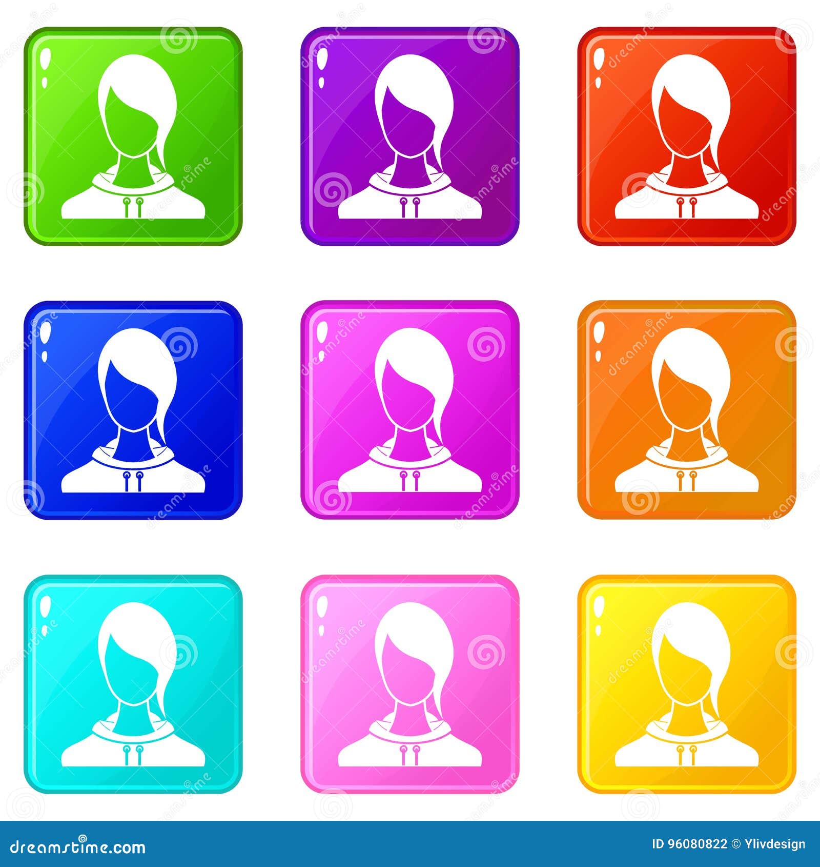 Woman icons 9 set stock vector. Illustration of leadership - 96080822