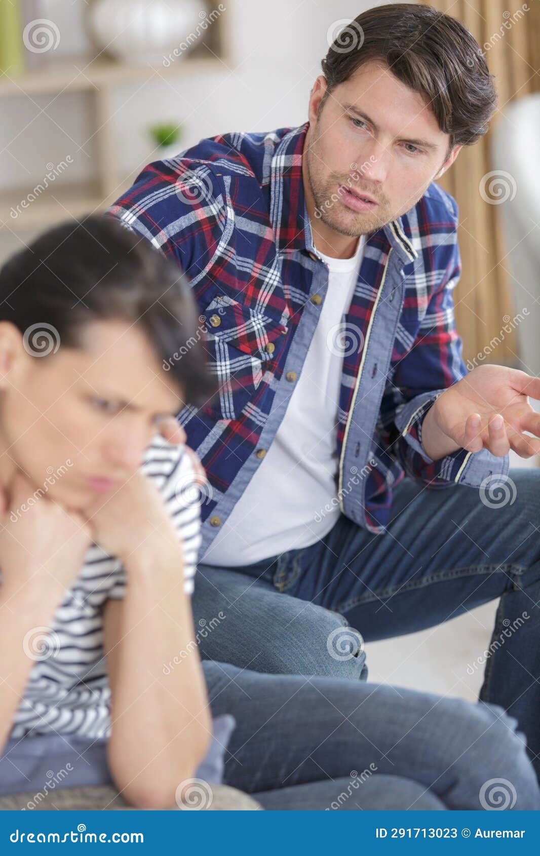 Woman Ignoring Man after Argument Stock Image - Image of annoyed ...