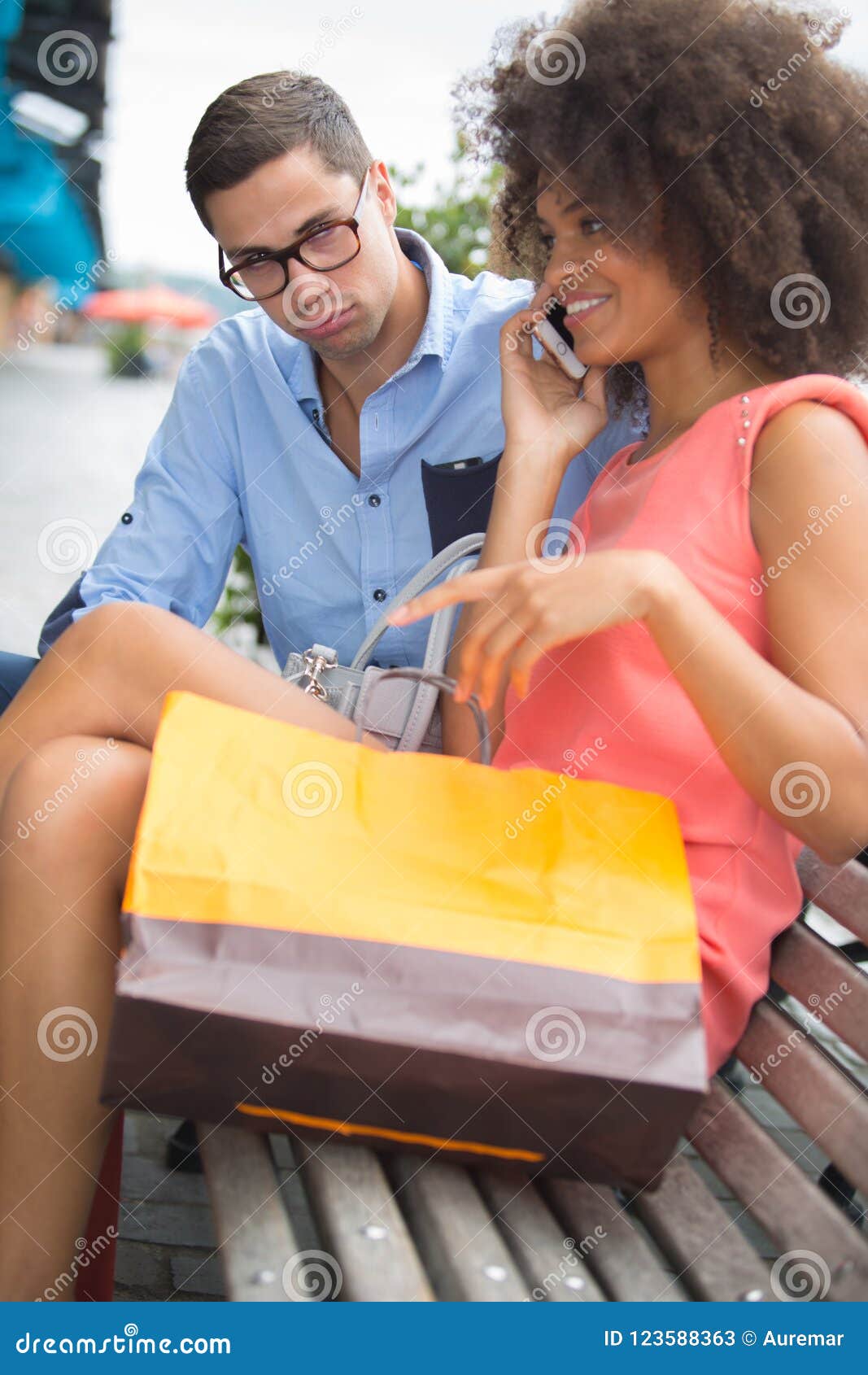 Woman ignoring the man stock image. Image of technology - 123588363