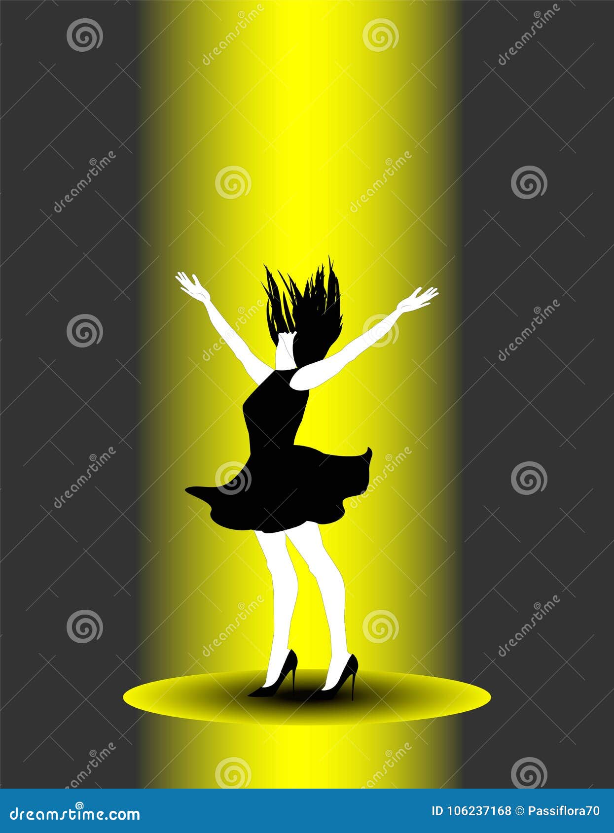Woman in an Imaginary Space Stock Vector - Illustration of hair, climb ...