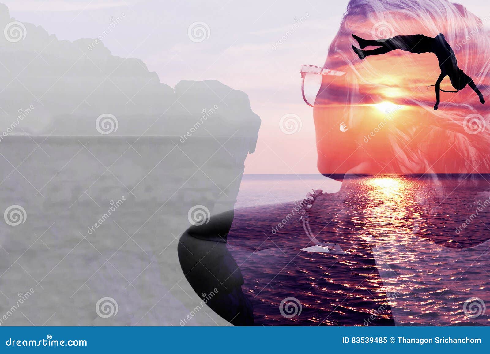 Woman imagination. stock image. Image of dreaming, peace - 83539485