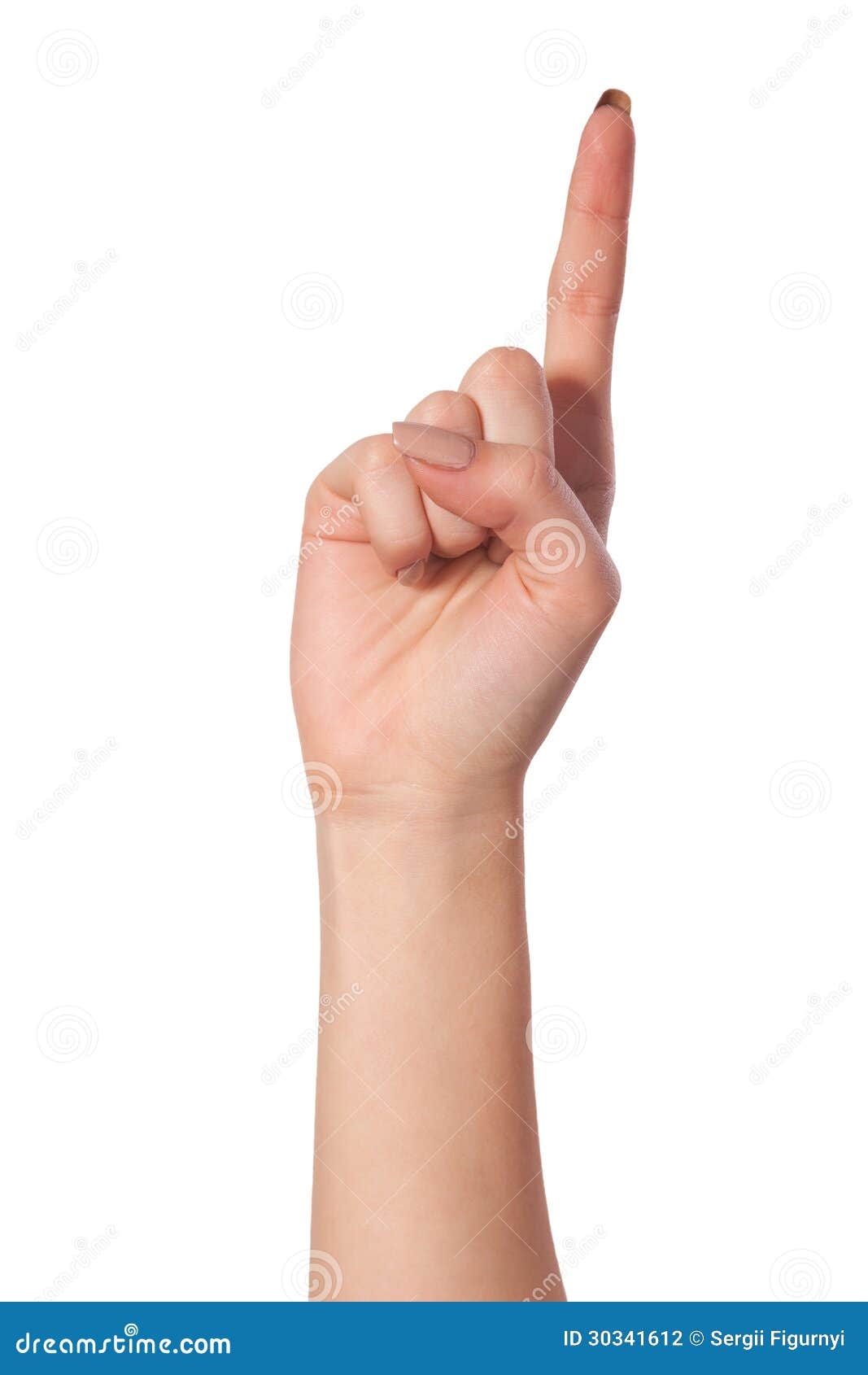 Woman Index Finger on a White Background Stock Photo - Image of cursor ...
