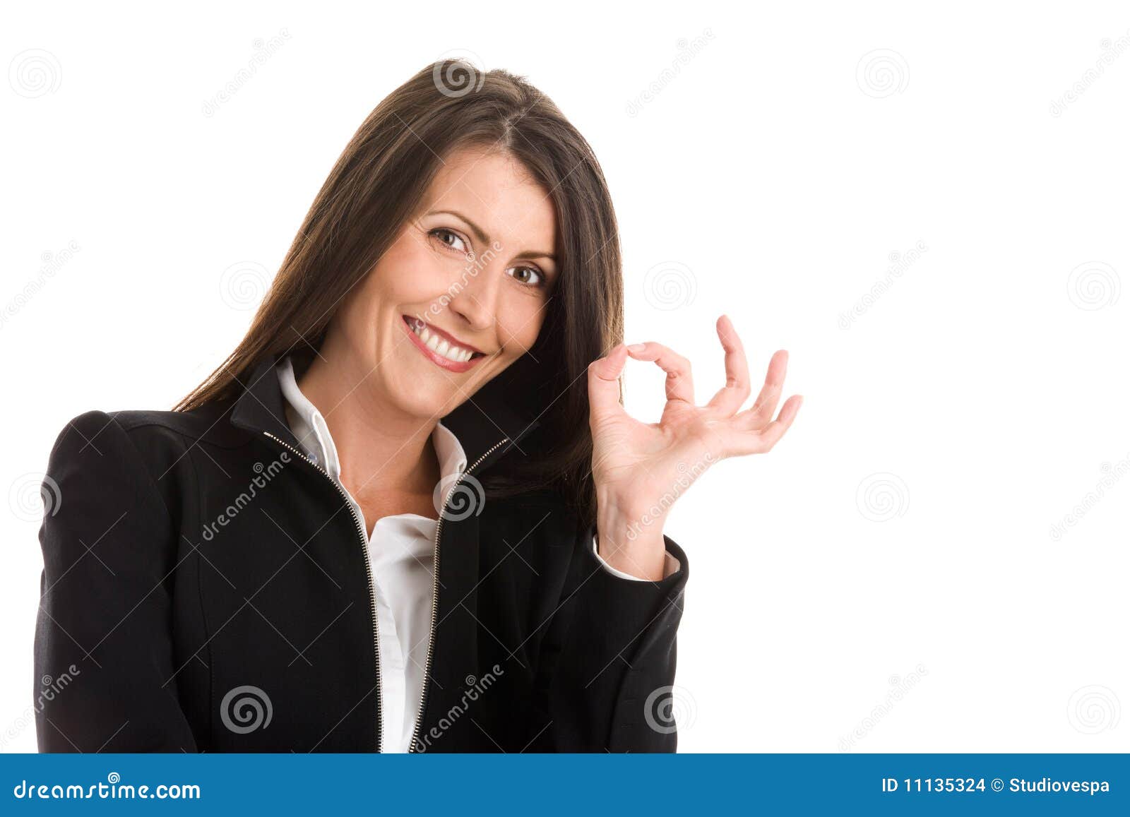Woman indicating okay sign stock photo. Image of adults - 11135324