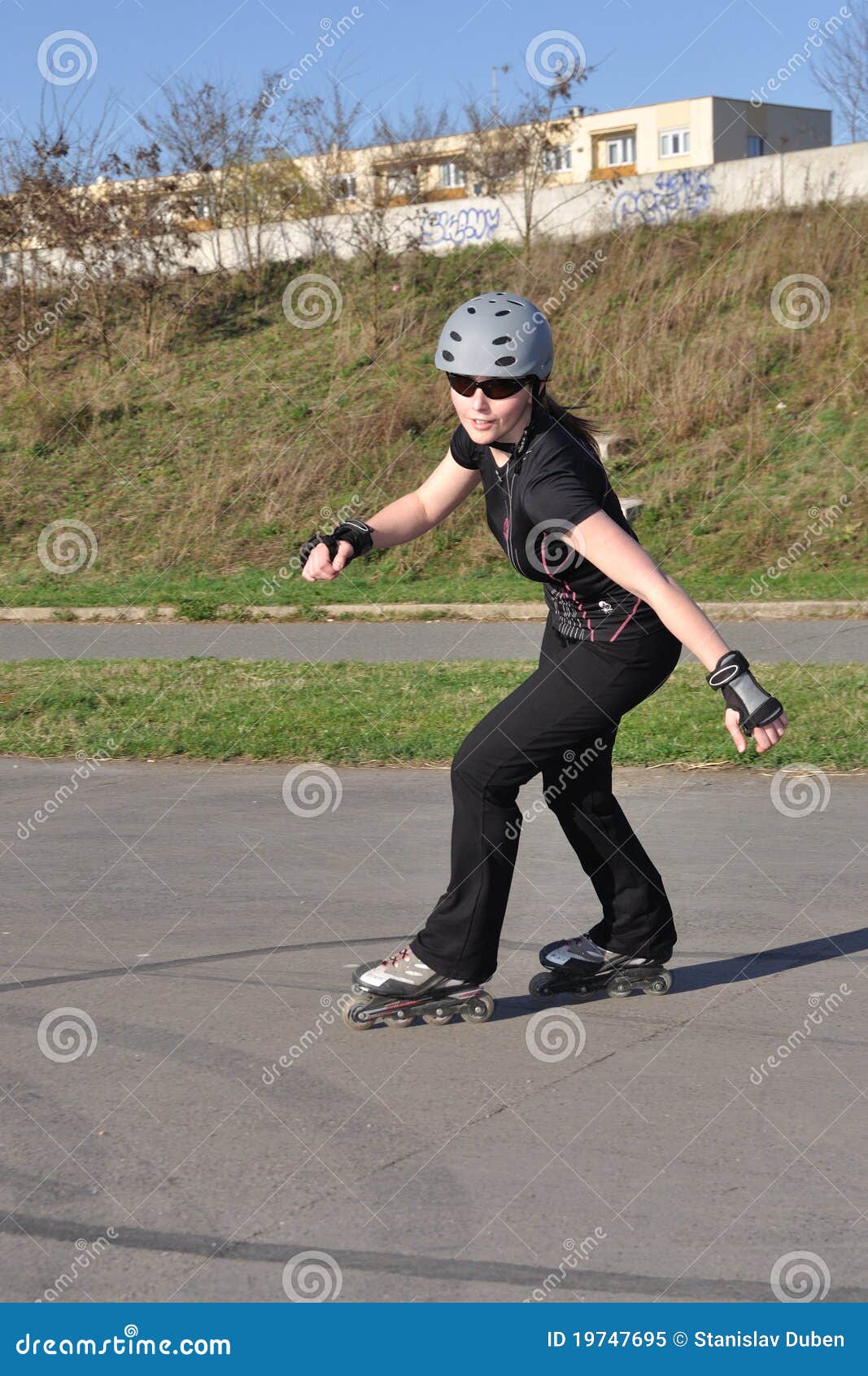 Woman Inline Skating - Leisure Activity Stock Image - Image of lady ...