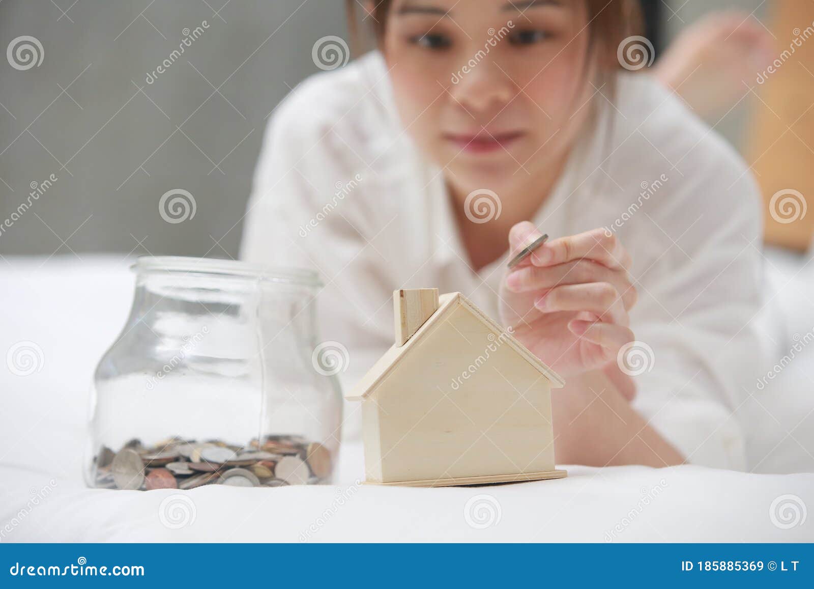 Woman Input the Money for the House Stock Image - Image of ecommerce ...