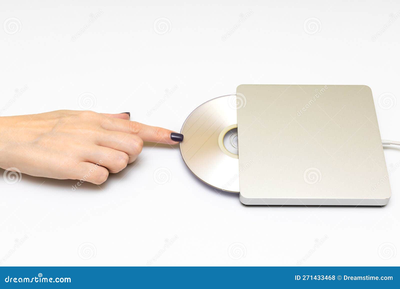 Woman Inserting a Laser Disc into a Disk Drive. Stock Photo - Image of ...