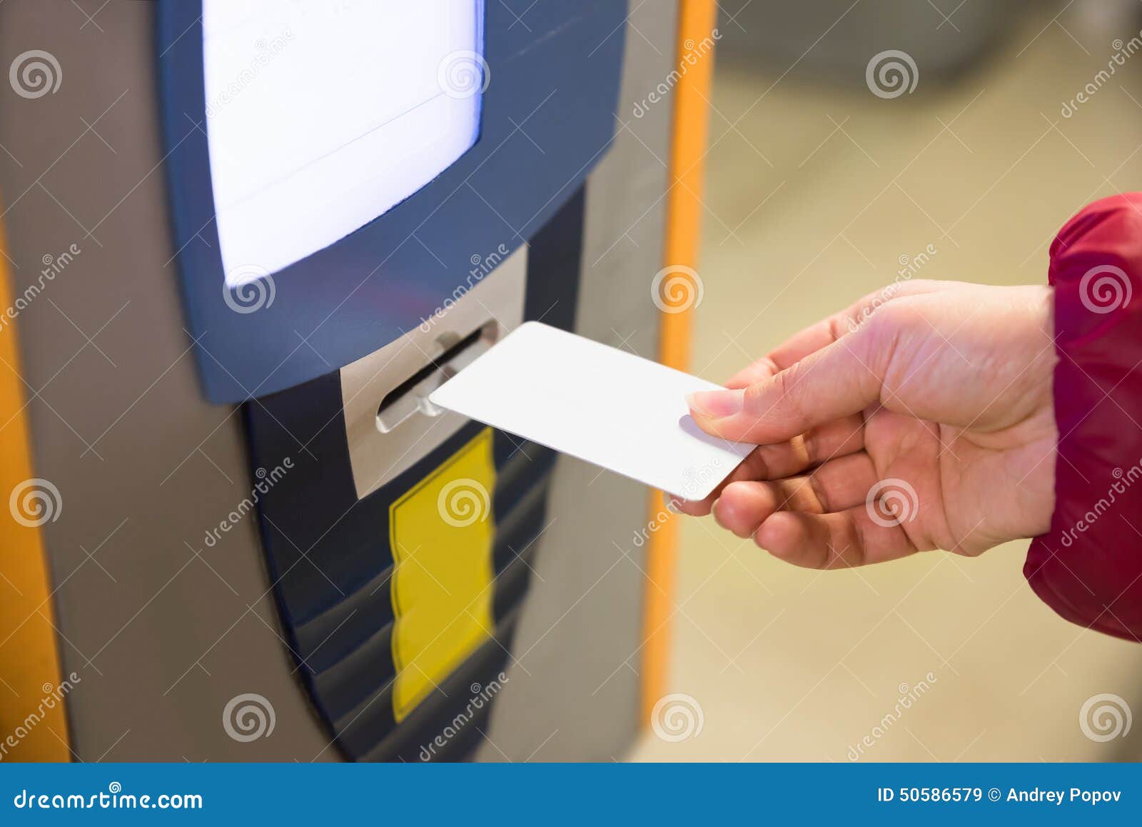 Woman Inserting Parking Ticket into Machine Stock Image - Image of city ...