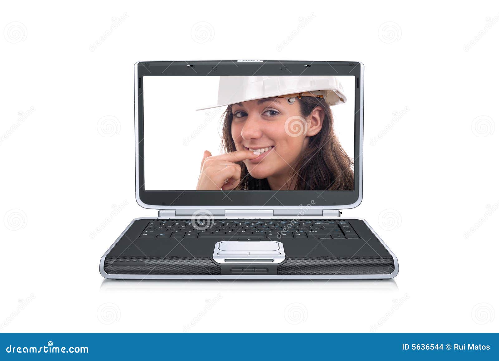 Woman Inside a Laptop Screen Stock Photo - Image of monitor, keyboard ...