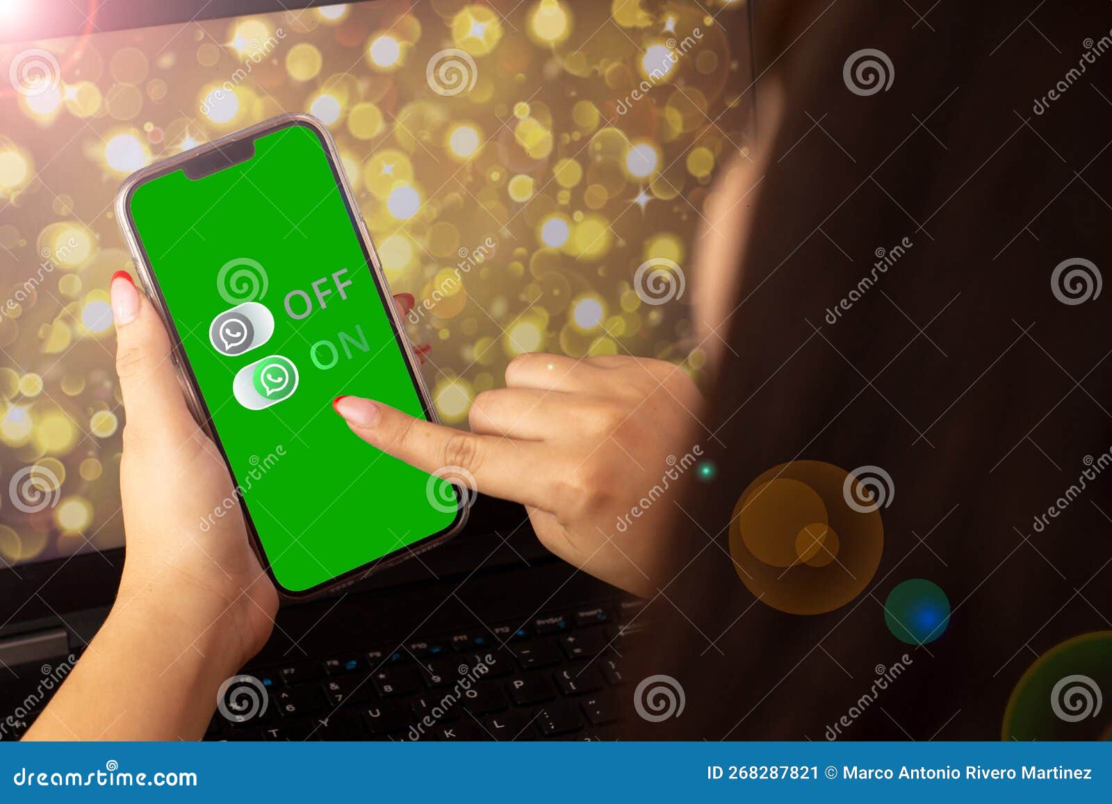 Woman Interacting with Closed Cell Phone Wsp Editorial Photo - Image of ...