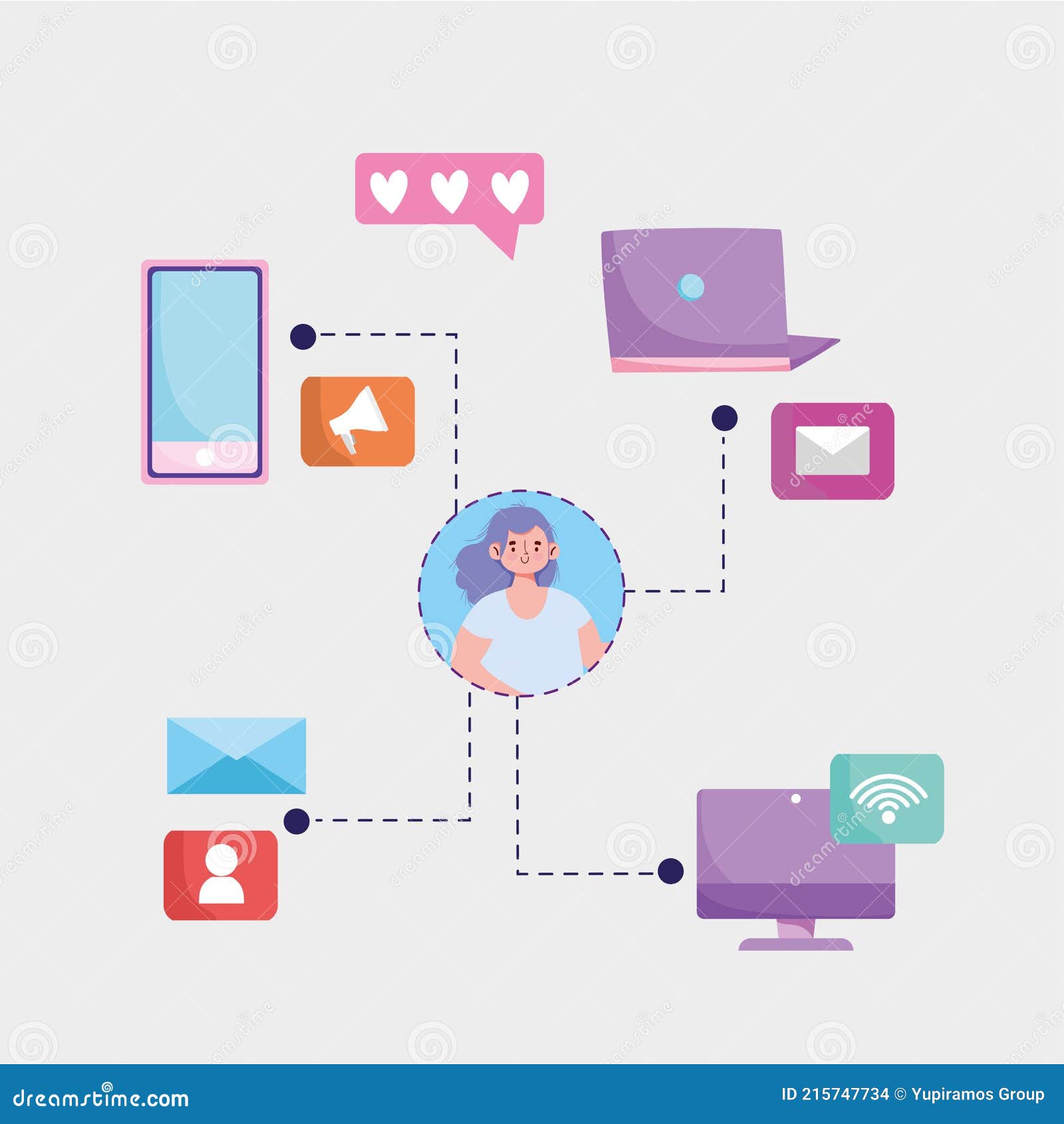 Woman And 5g Network Fifth Generation Telecom Cartoon Vector ...