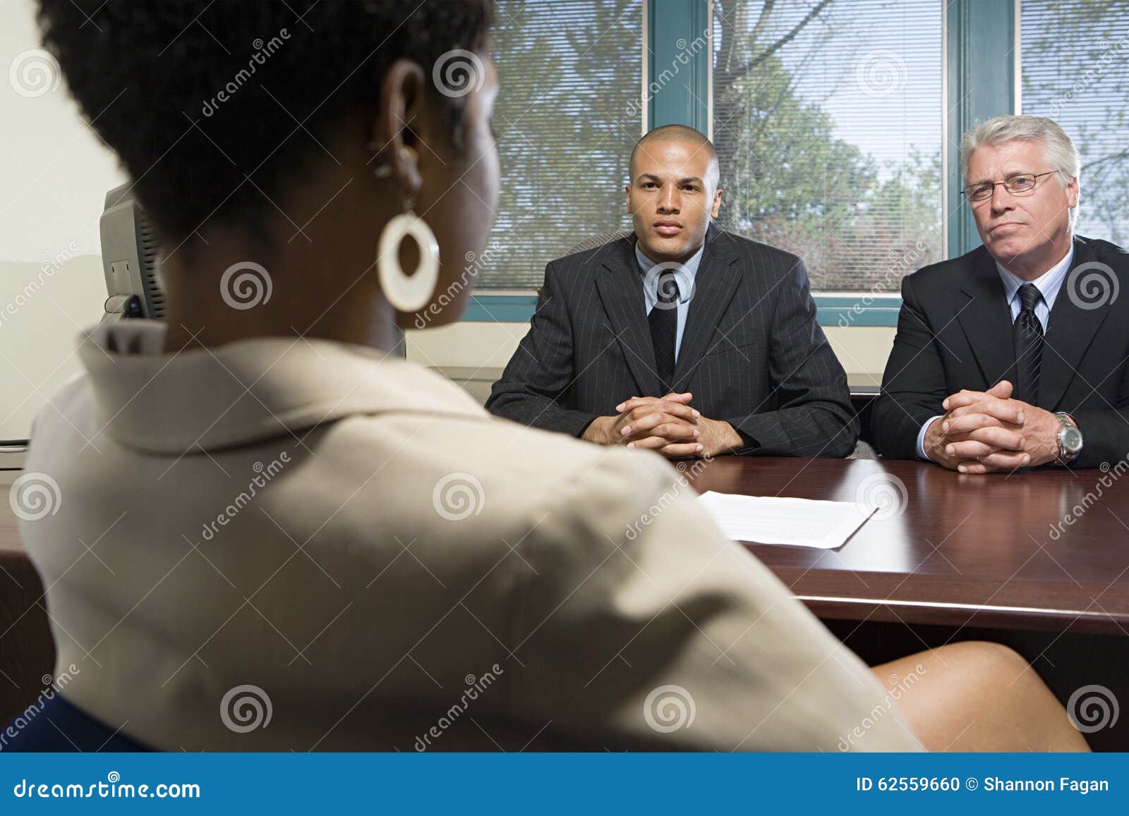 Woman in an interview stock photo. Image of group, female - 62559660
