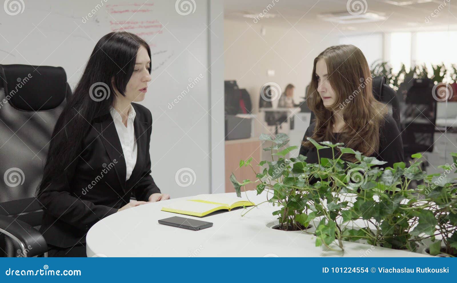 Woman on an interview stock footage. Video of woman - 101224554