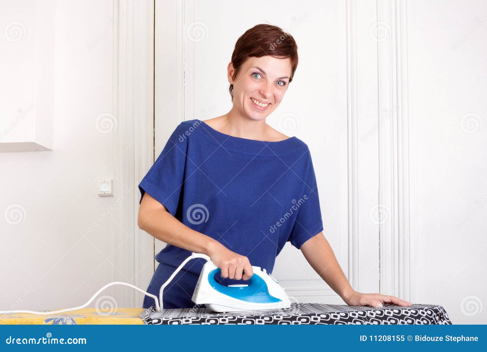 Woman ironing stock image. Image of housewife, iron, happy - 11208155