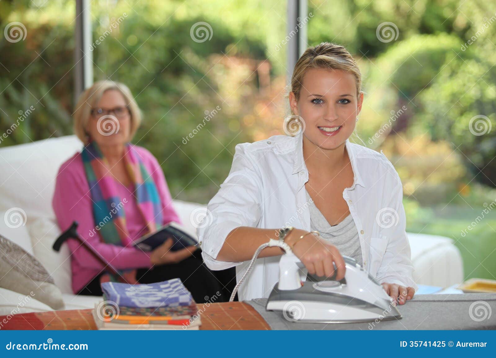 Woman ironing stock image. Image of 6065, closeup, inside - 35741425