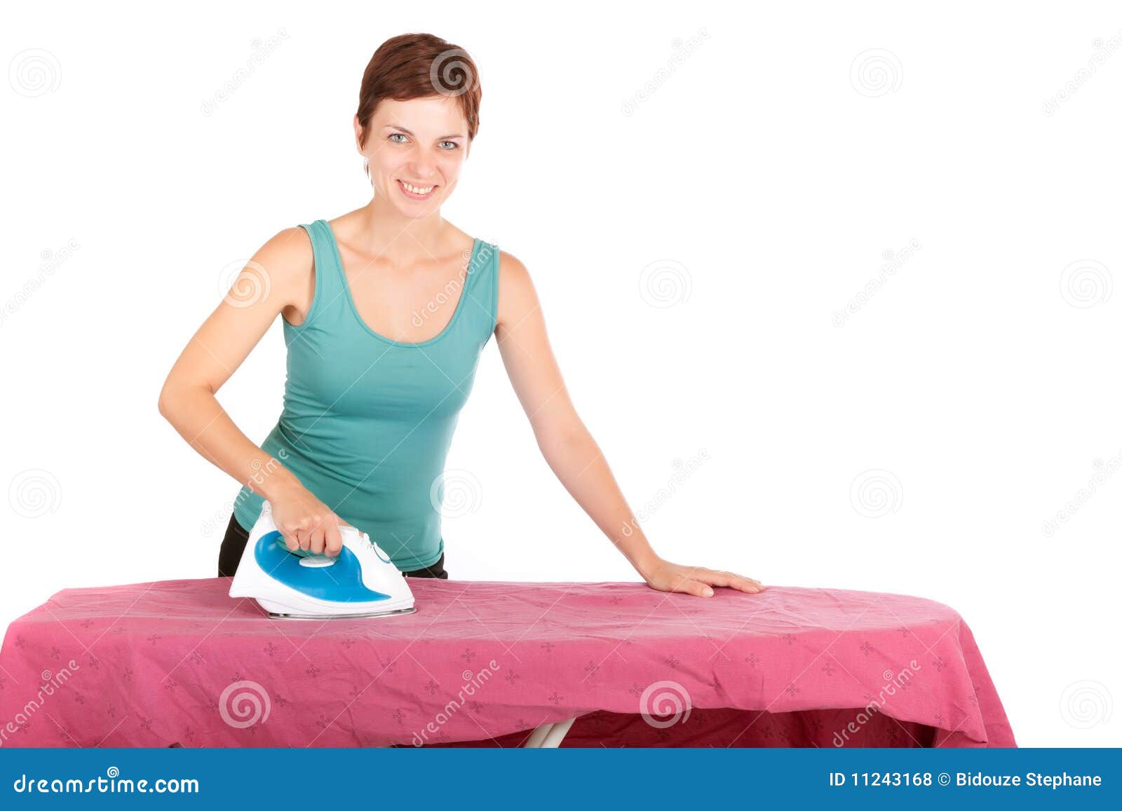 Woman ironing isolated stock photo. Image of housekeeper - 11243168