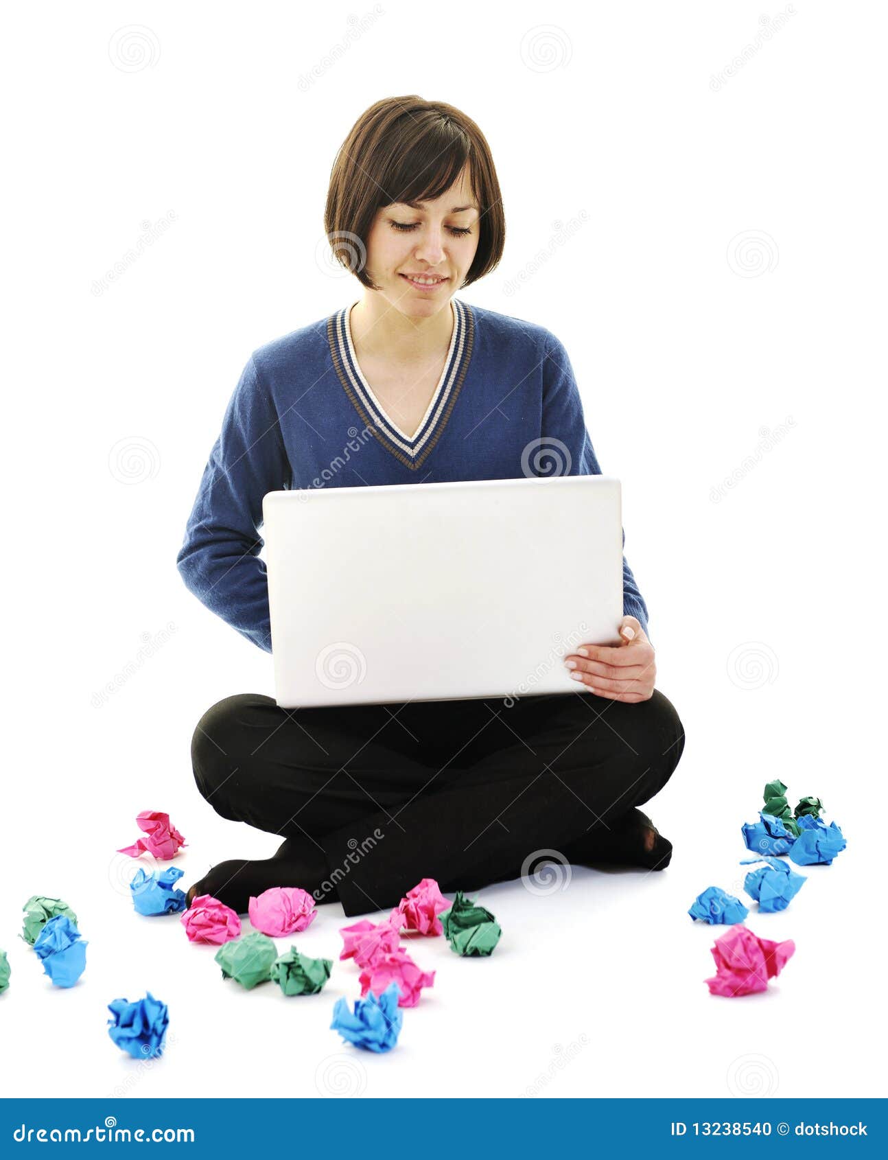 Woman Isolated Looking for Solutions Stock Photo - Image of modern ...