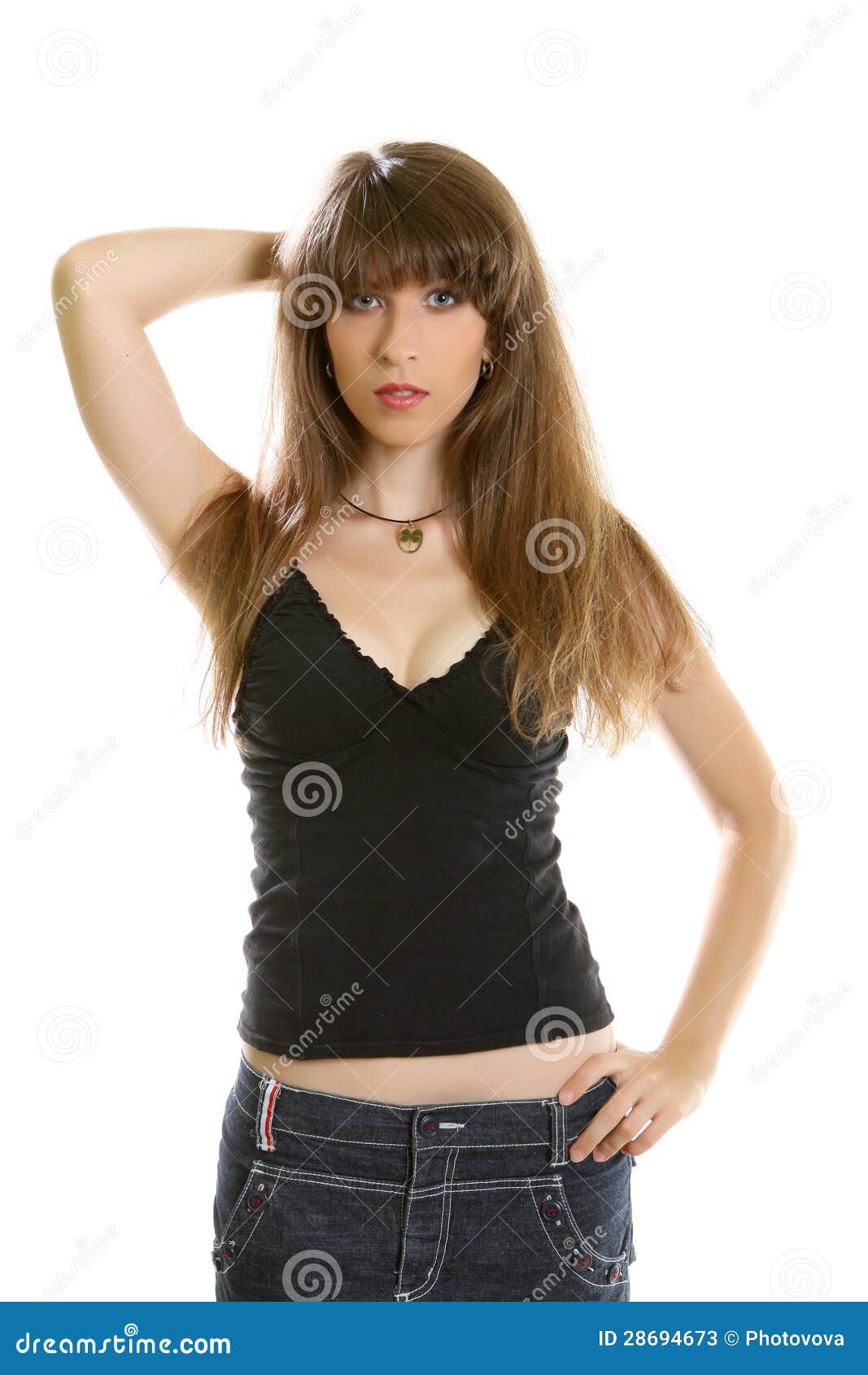 Woman isolated on white stock image. Image of girl, elegant - 28694673