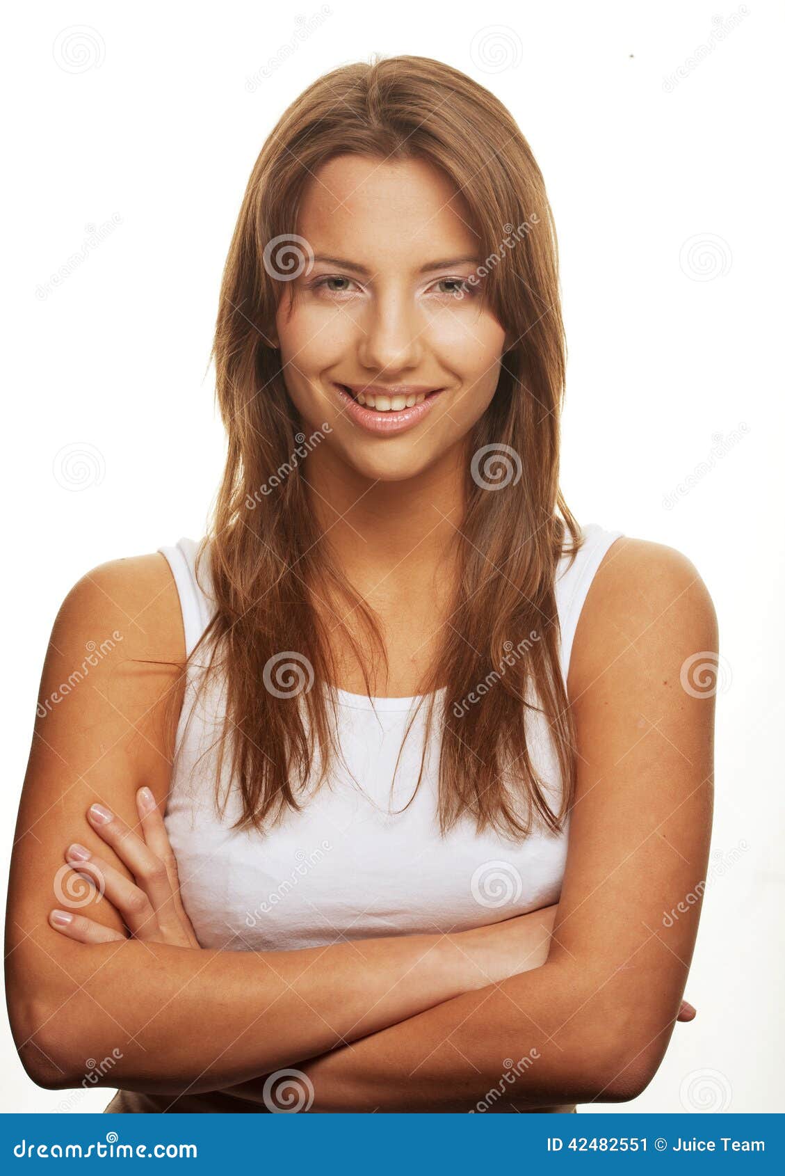 Woman isolated on white stock image. Image of care, clean - 42482551