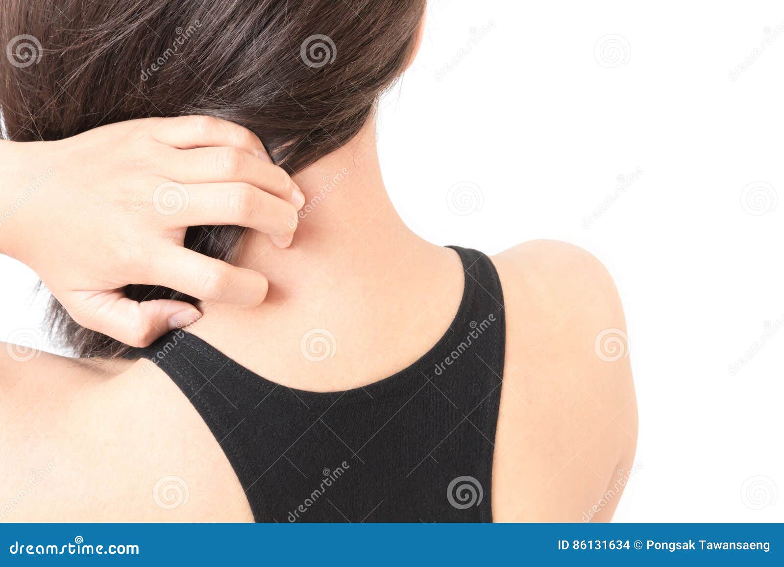 Woman Itching Her Leg From Insect Bites,mosquito Bite,itching Of Skin ...