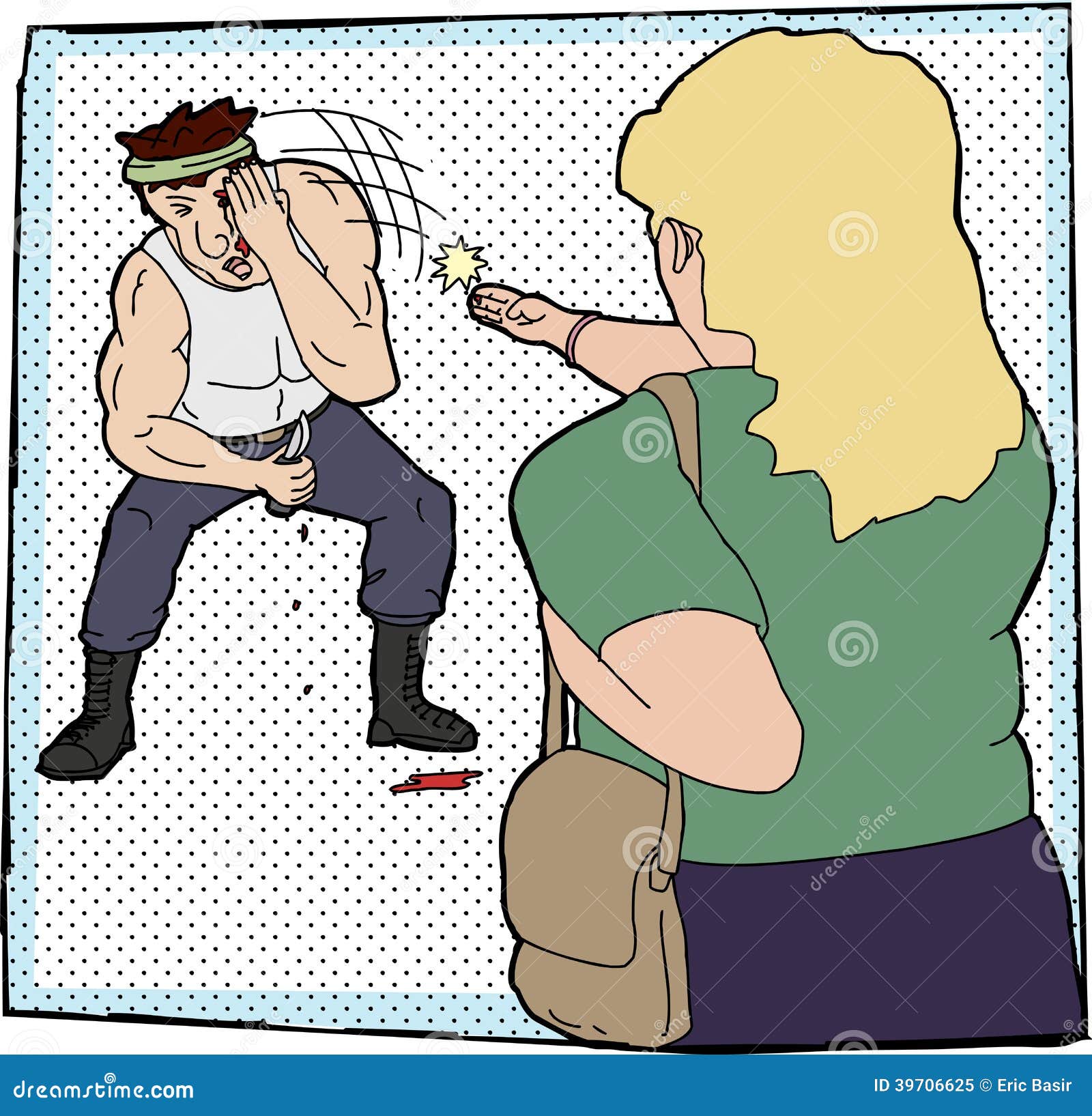 Woman Jabs Eye stock vector. Illustration of attacking - 39706625