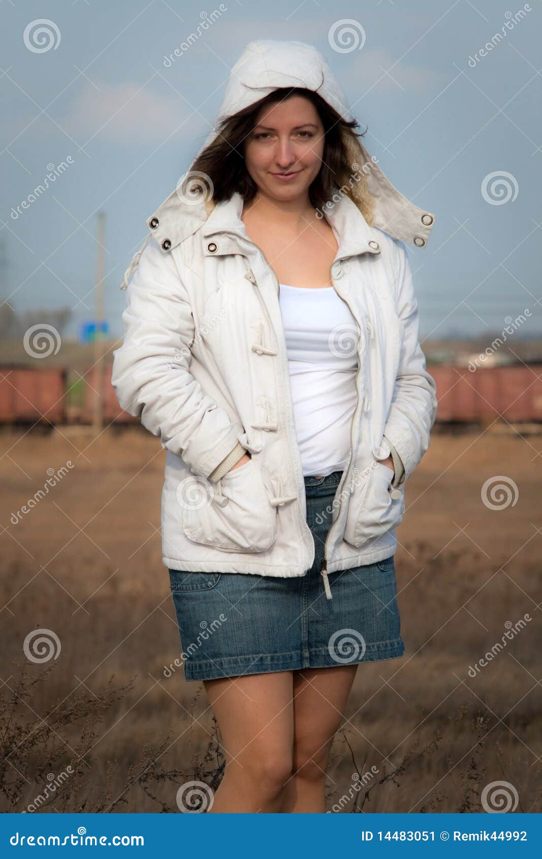 Woman in jacket stock image. Image of young, skin, caucasian - 14483051