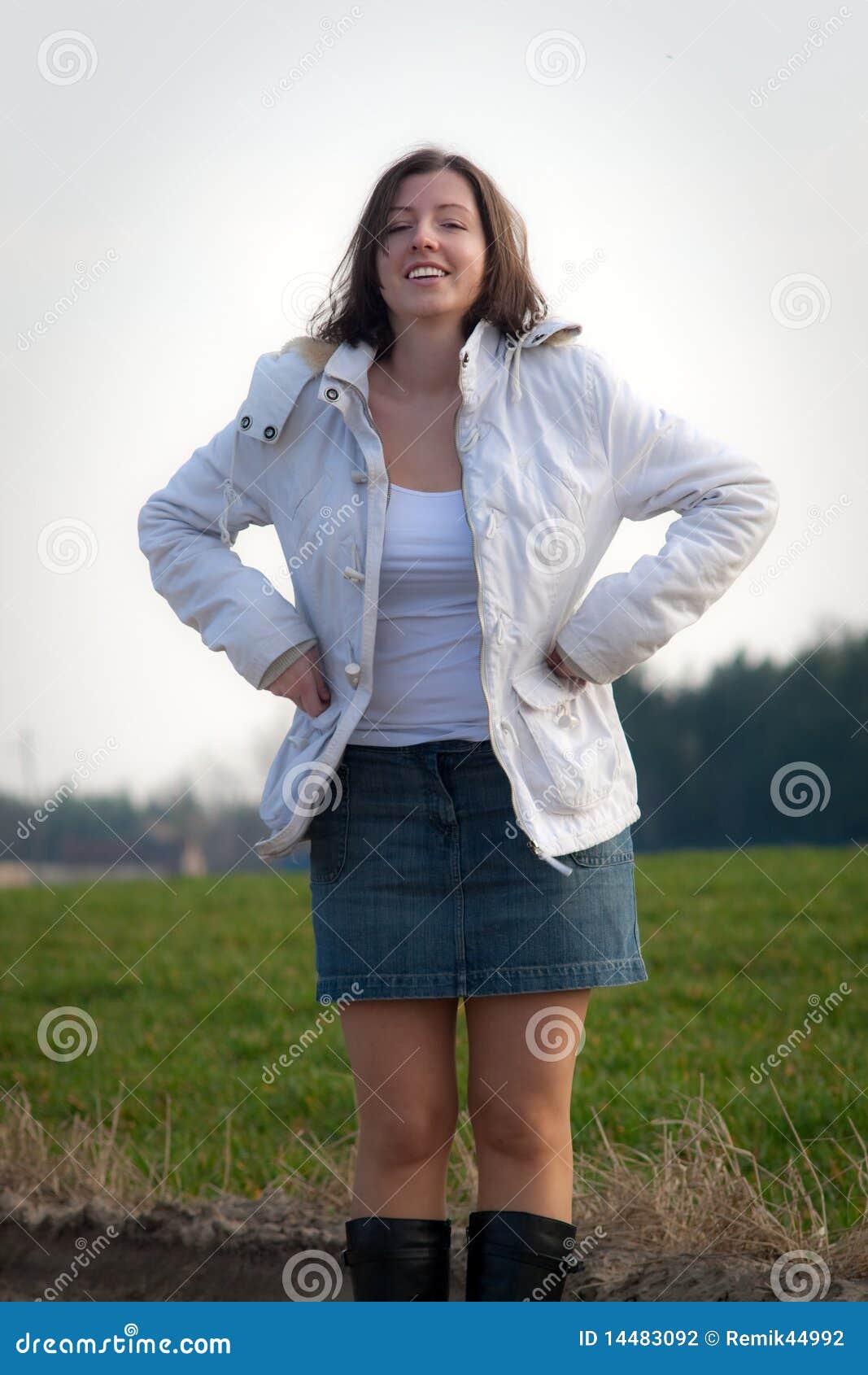 Woman in jacket stock photo. Image of beauty, legs, skirt - 14483092