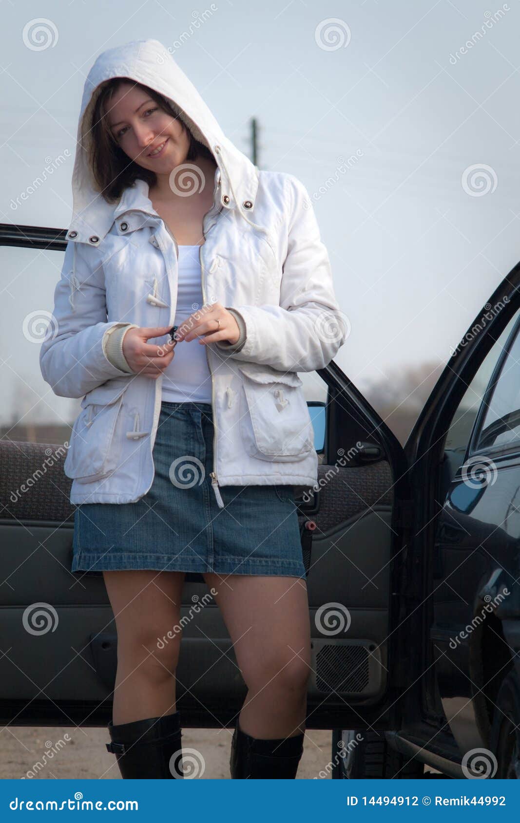 Woman in jacket stock photo. Image of hood, attractive - 14494912