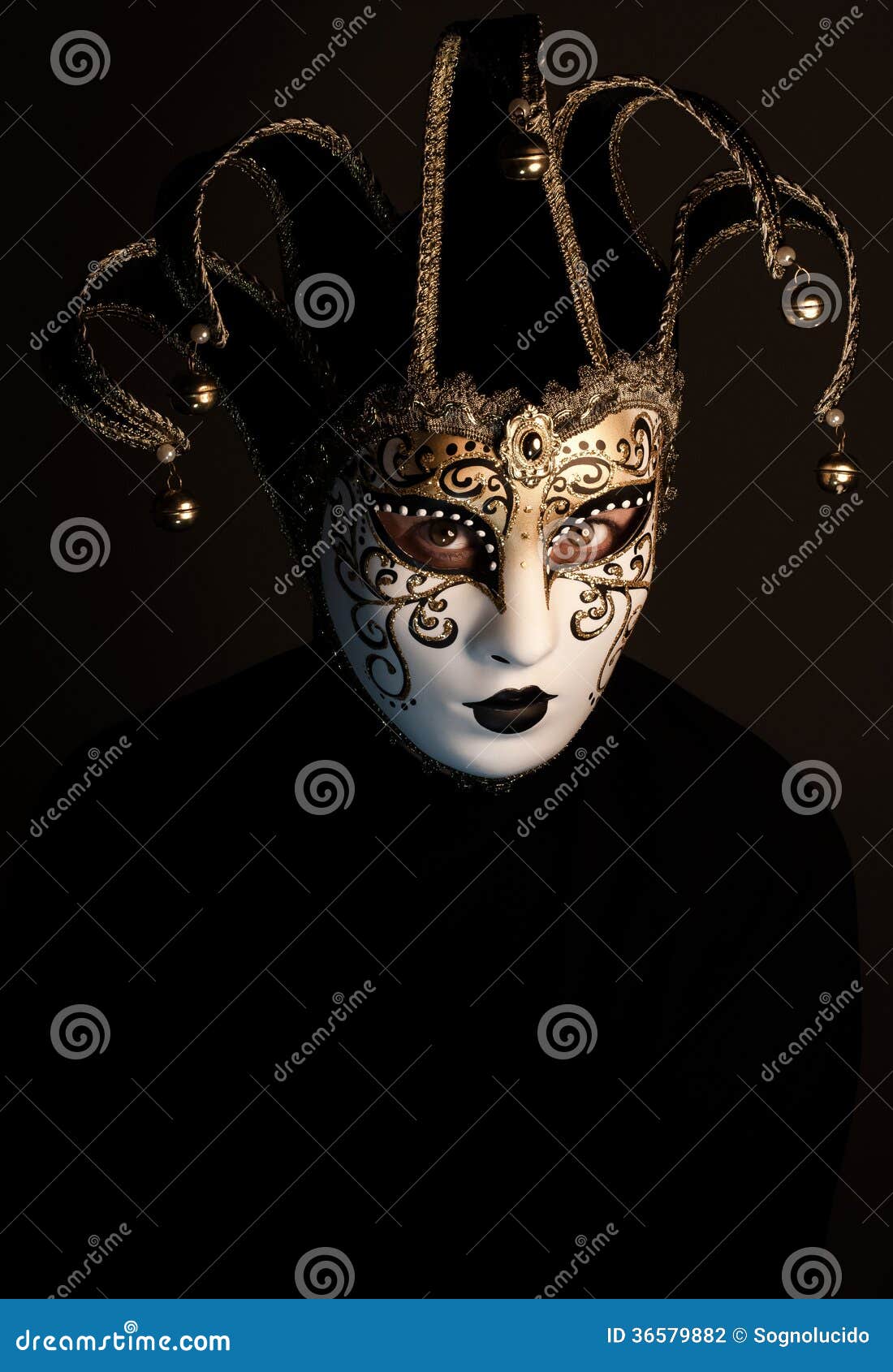 Woman with Jester mask stock photo. Image of masked, personality - 36579882