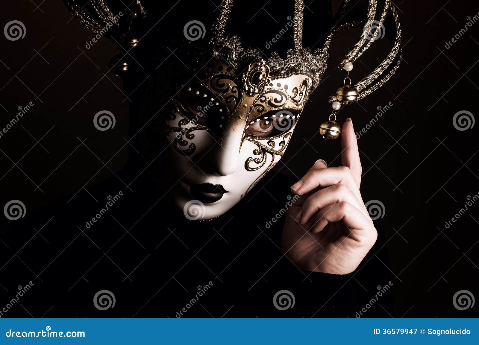 Woman with Jester mask stock image. Image of joker, face - 36579947