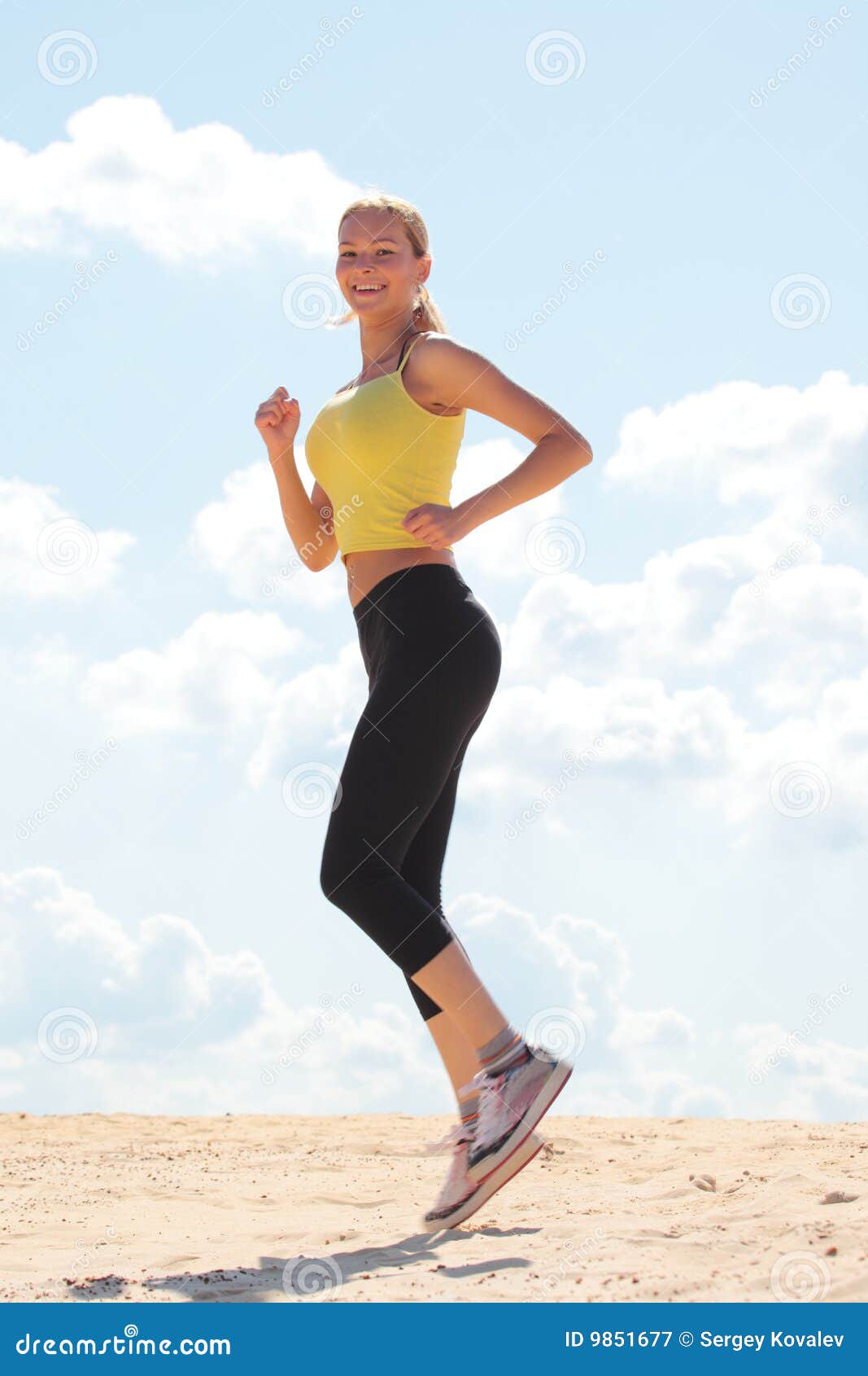 Woman jogging stock image. Image of outdoors, beach, exercise - 9851677
