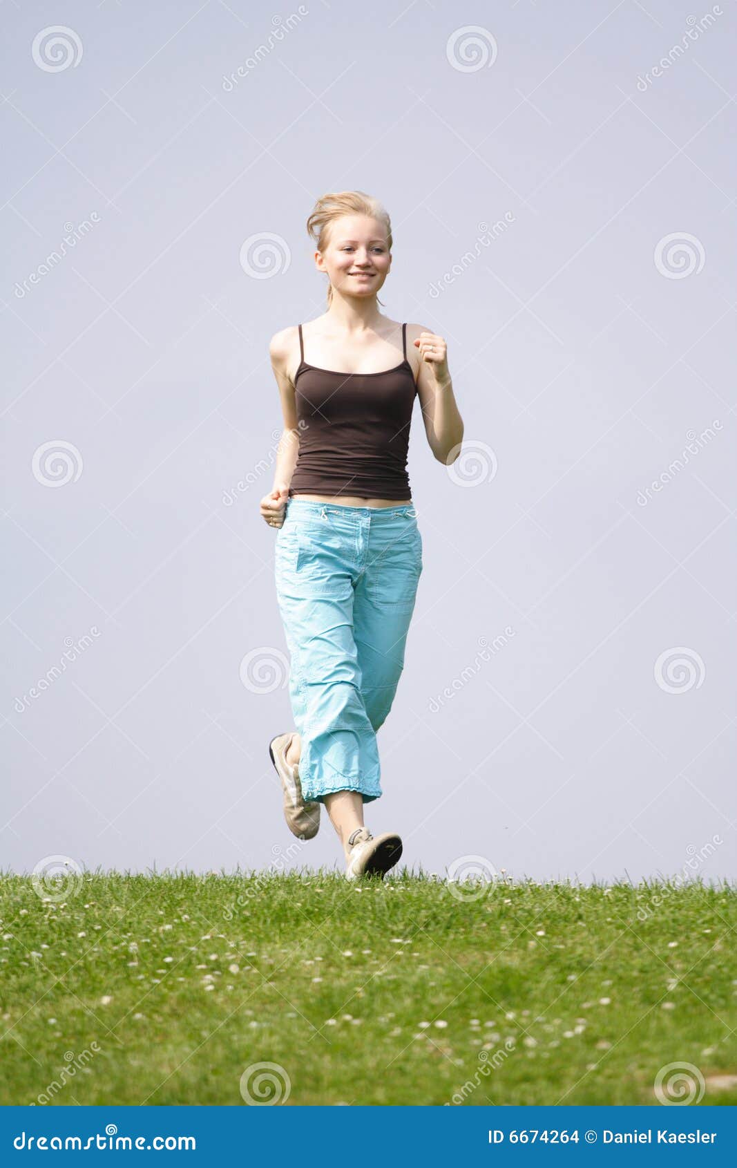 Woman jogging outside stock photo. Image of compete, health - 6674264