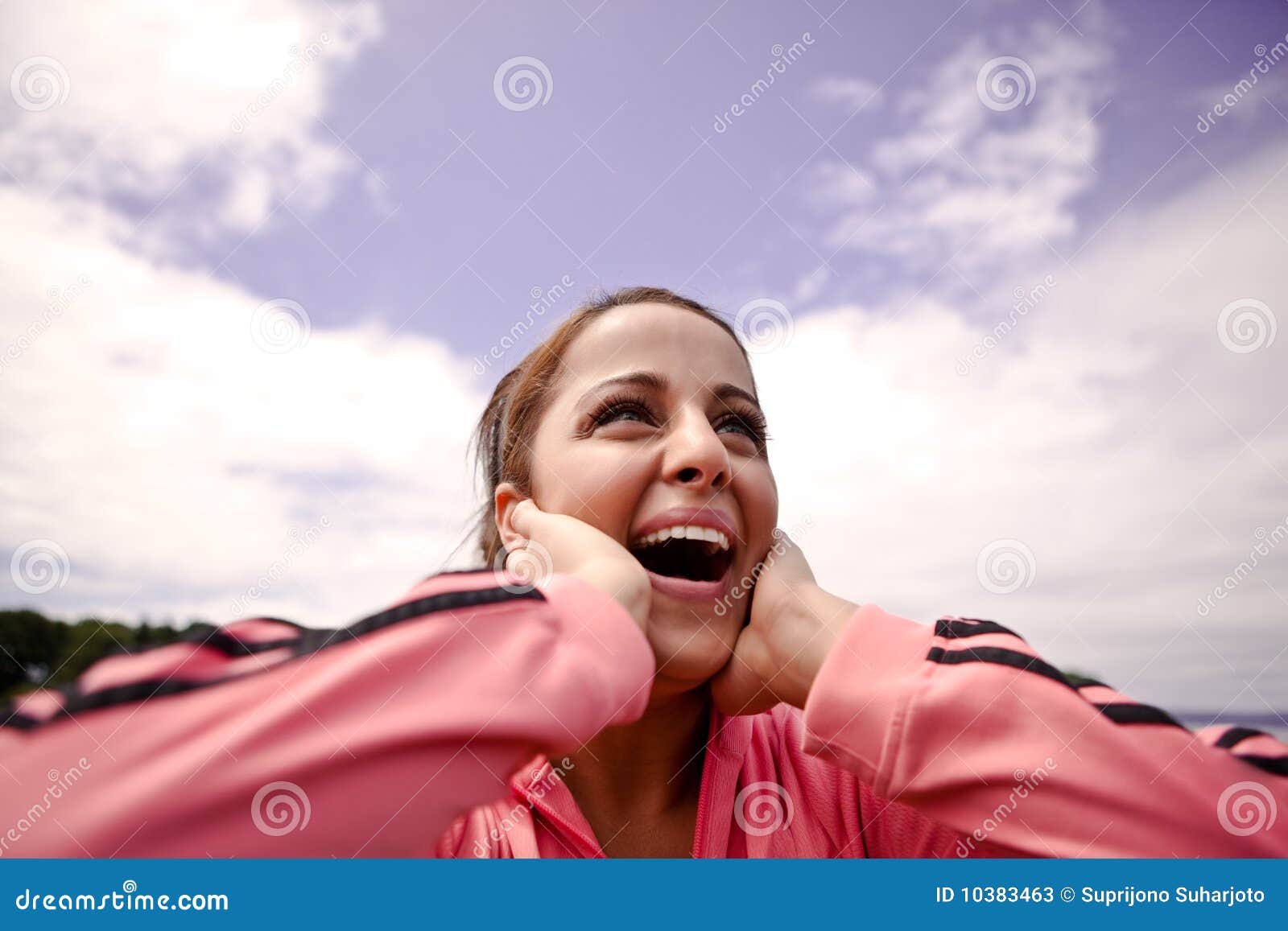 Woman in joy stock image. Image of copyspace, happy, expression - 10383463