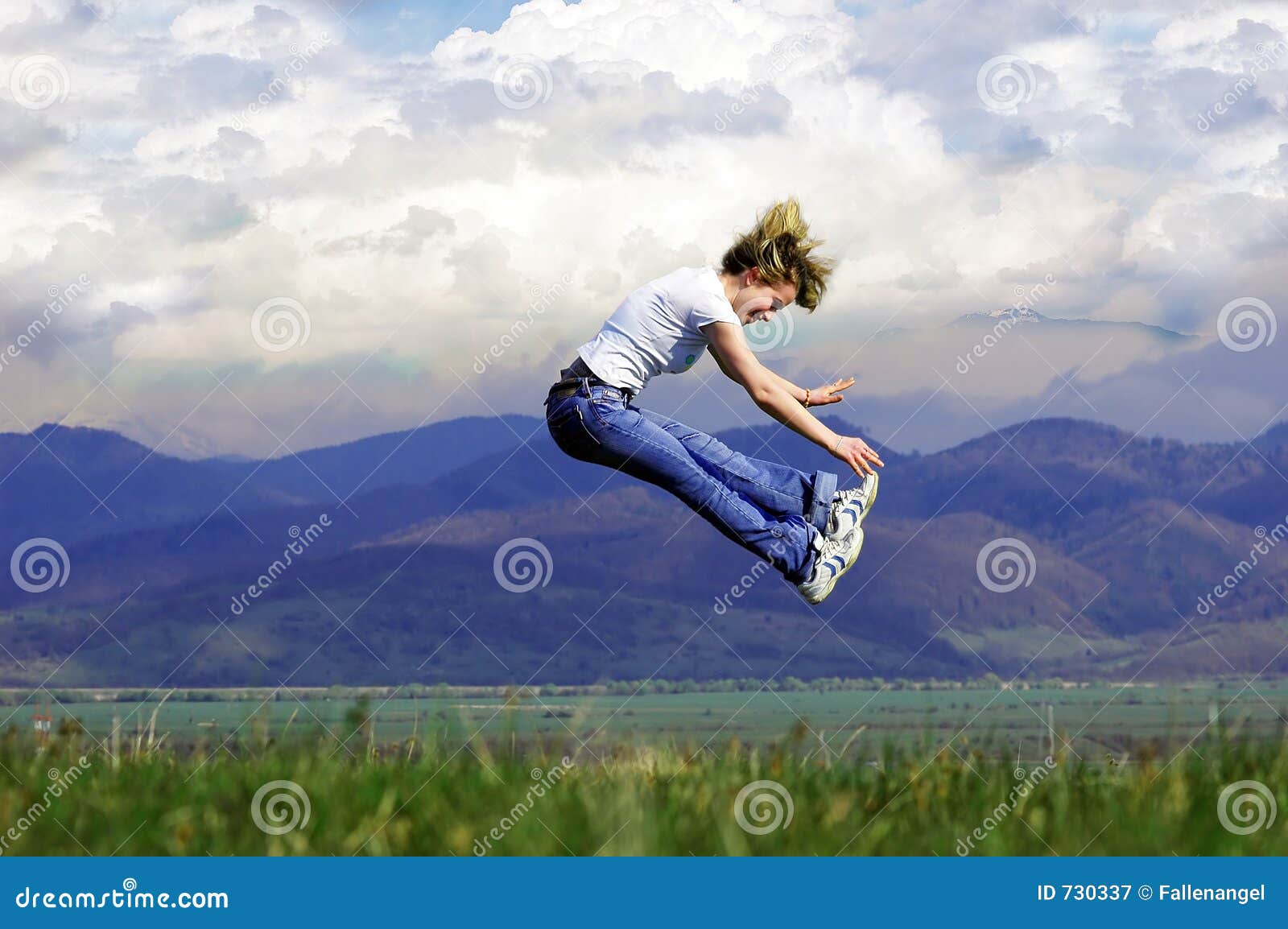 Woman jump stock image. Image of female, couple, nature - 730337